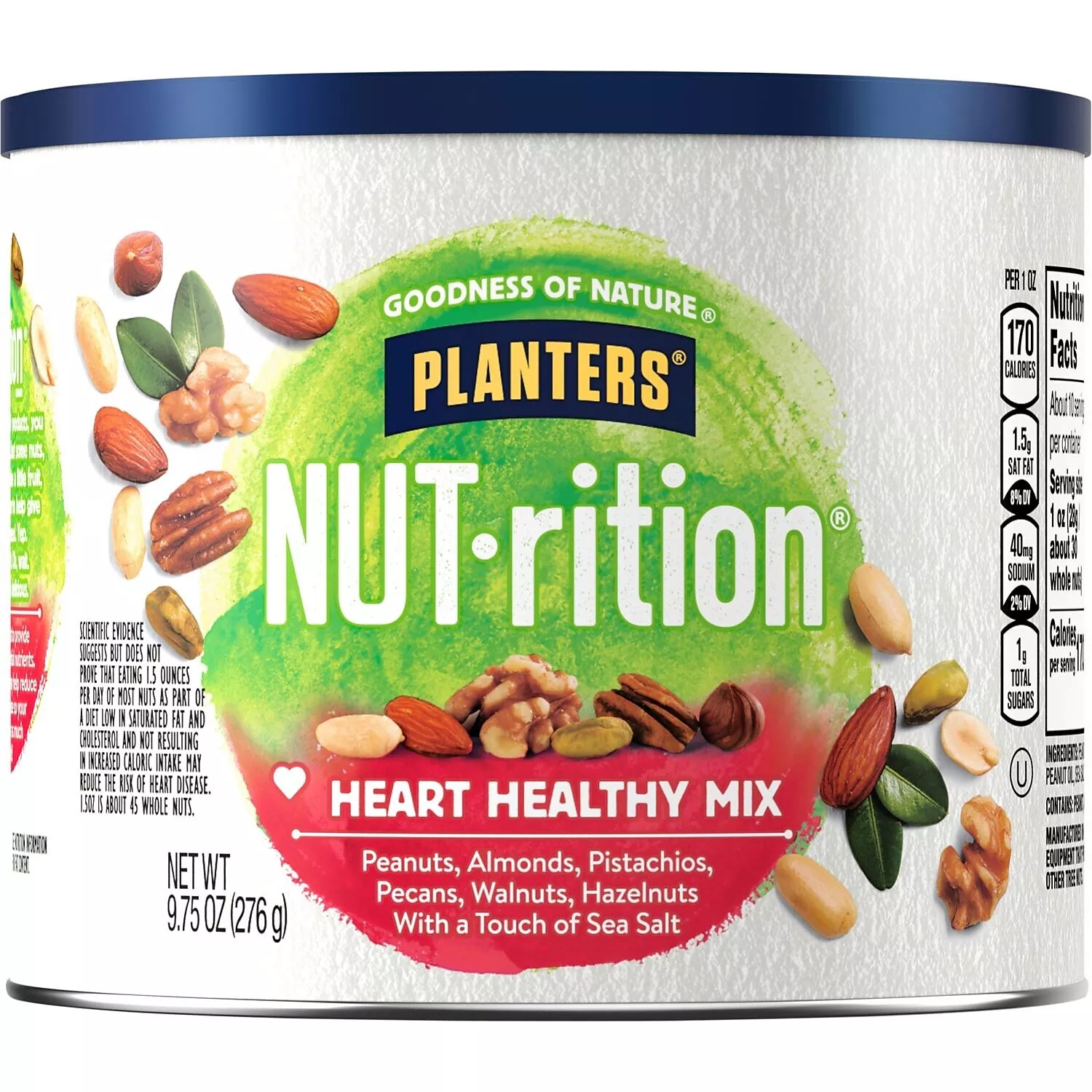 New Kraft Planters Heart Healthy Mix Assorted Nuts 9.75oz. Green 05957 ...