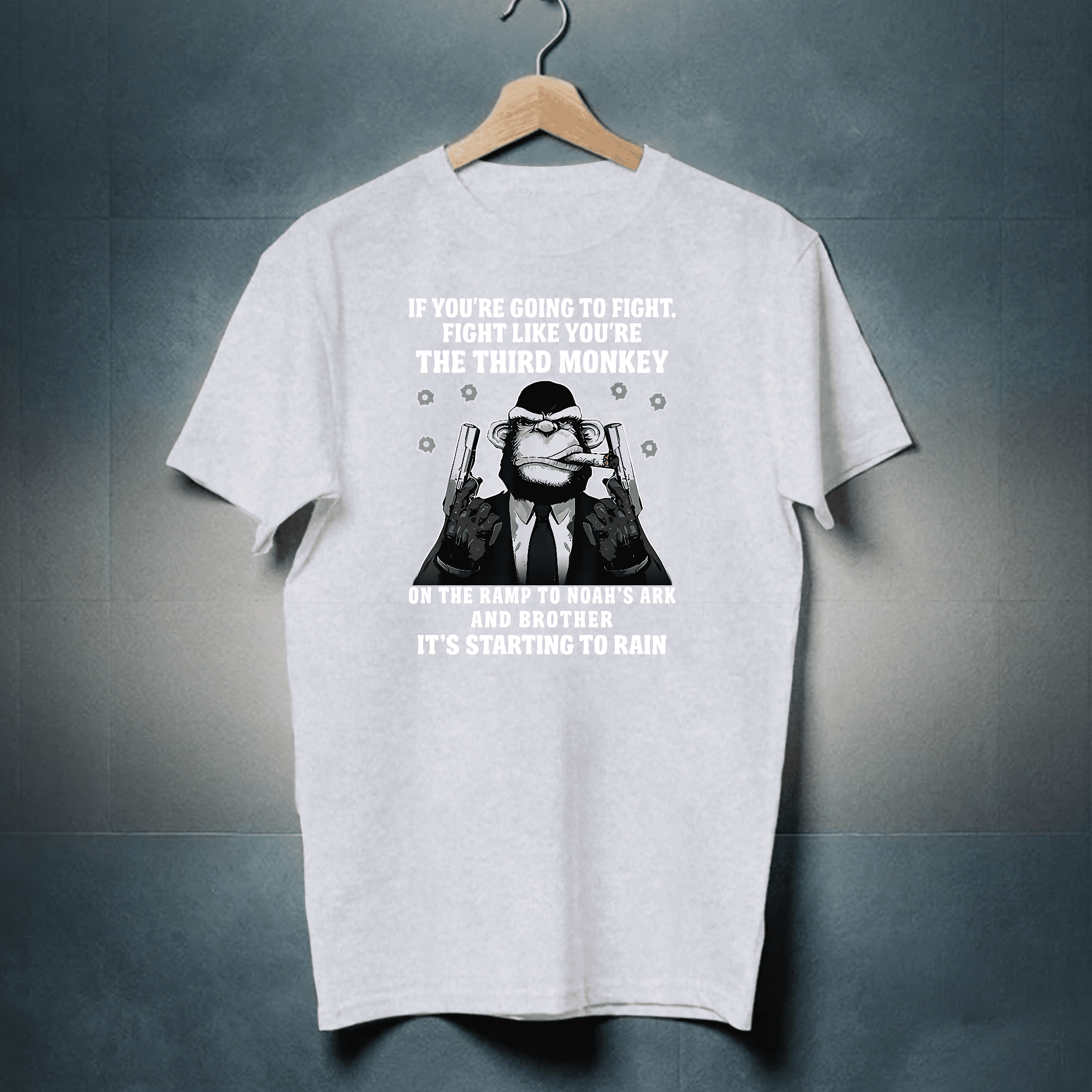 New LIMITED Fight Like The Third Monkey On Noah's Ark - Funny Monkey T ...