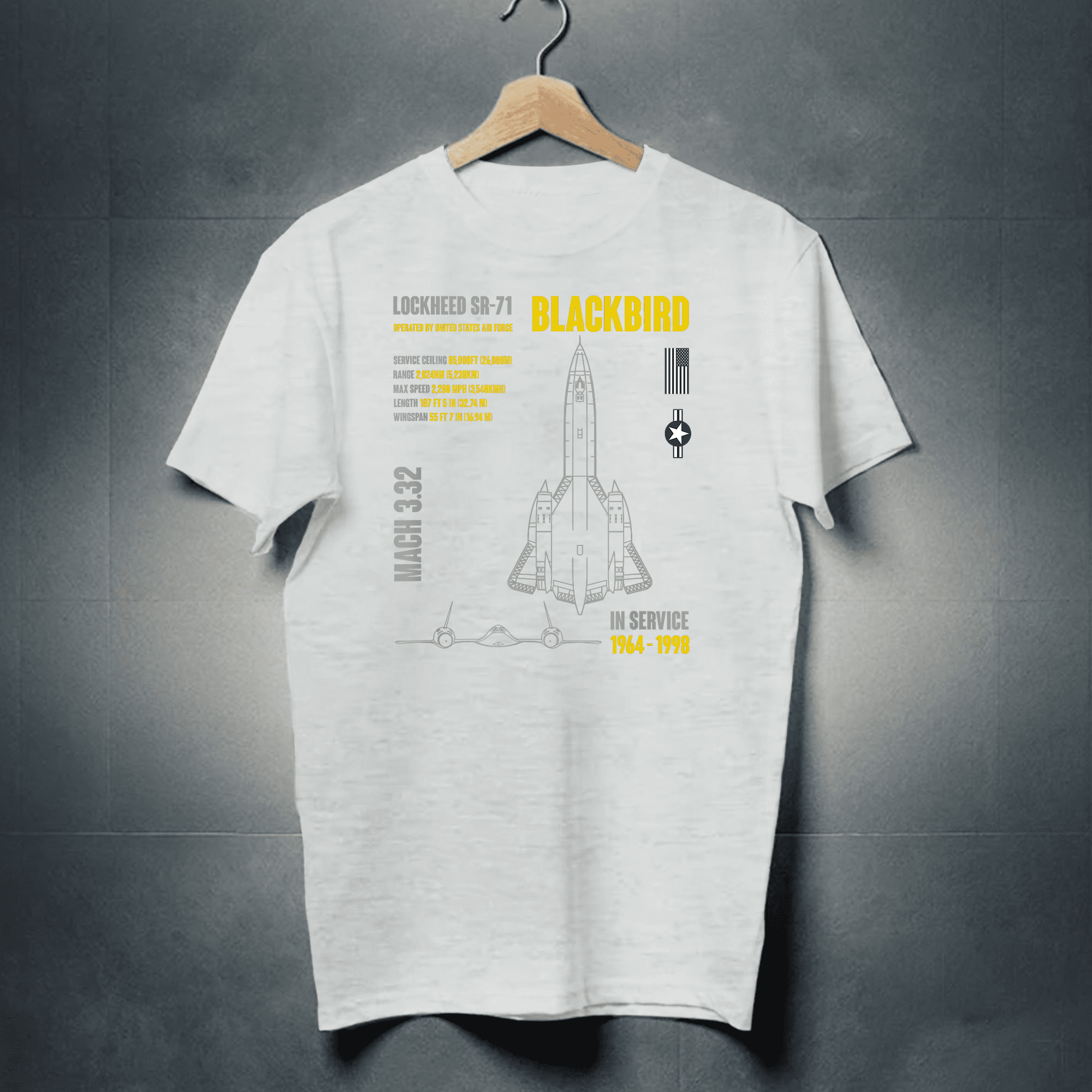 New LIMITED Military Aircraft Lockheed SR-71 Blackbird USAF Tee T-Shirt ...