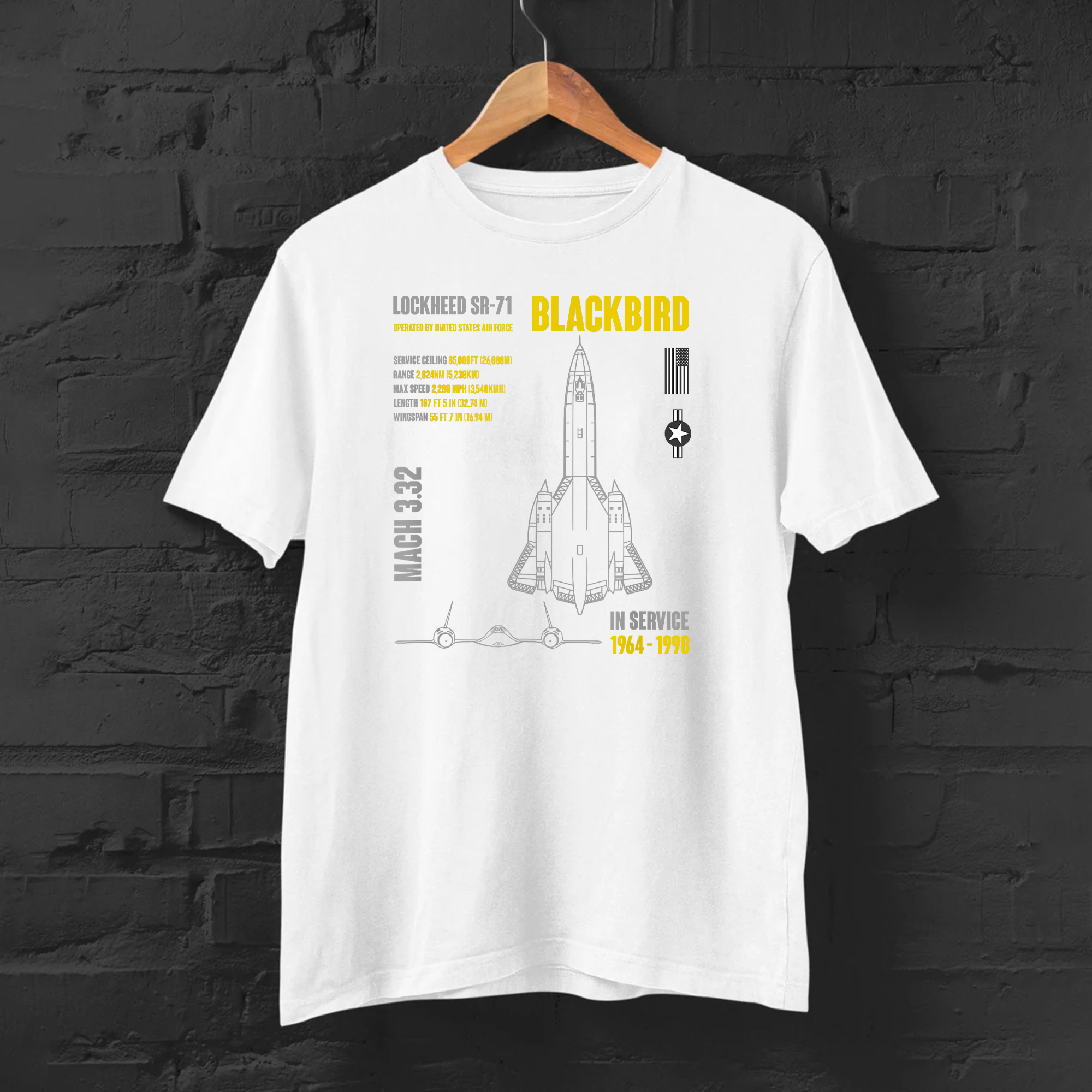 New LIMITED Military Aircraft Lockheed SR-71 Blackbird USAF Tee T-Shirt ...