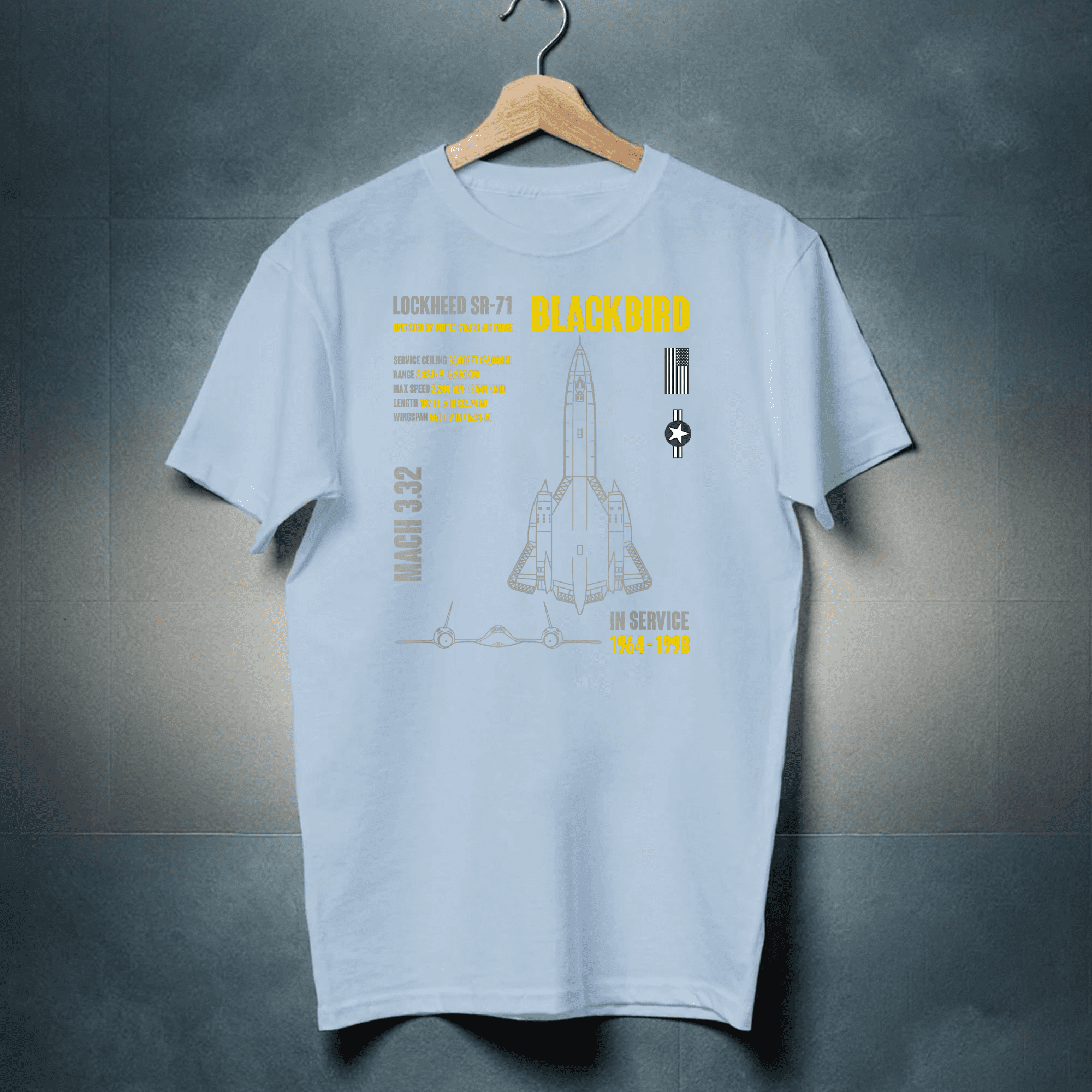 New LIMITED Military Aircraft Lockheed SR-71 Blackbird USAF Tee T-Shirt ...