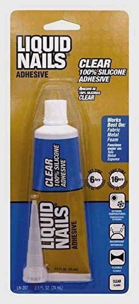 New! LIQUID NAILS Clear Small Projects Silicone Adhesive Glue 2.5 oz ...