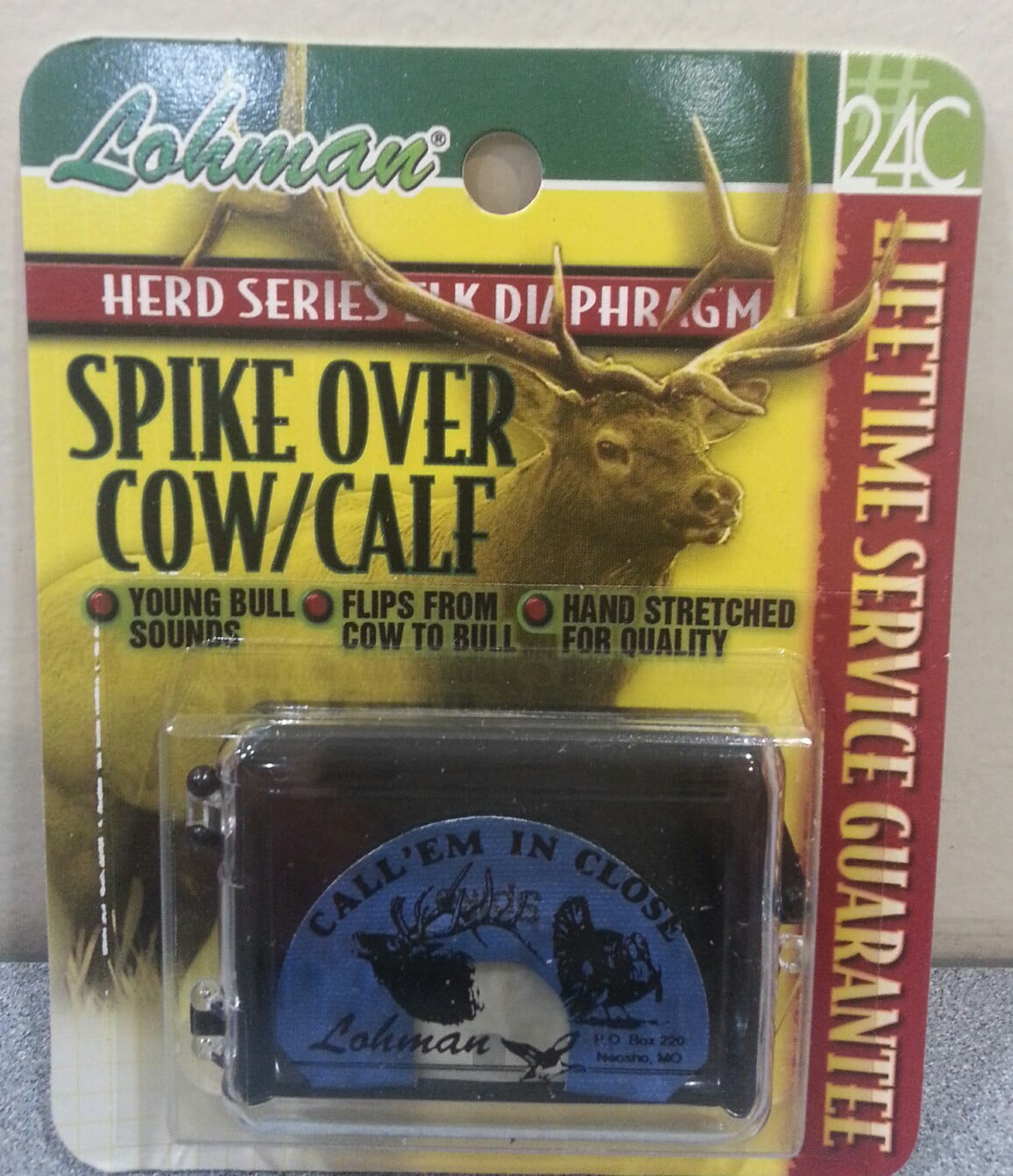 New LOHMAN Herd Series Elk Call, Diaphragm Spike Over Cow/Calf Mouth ...