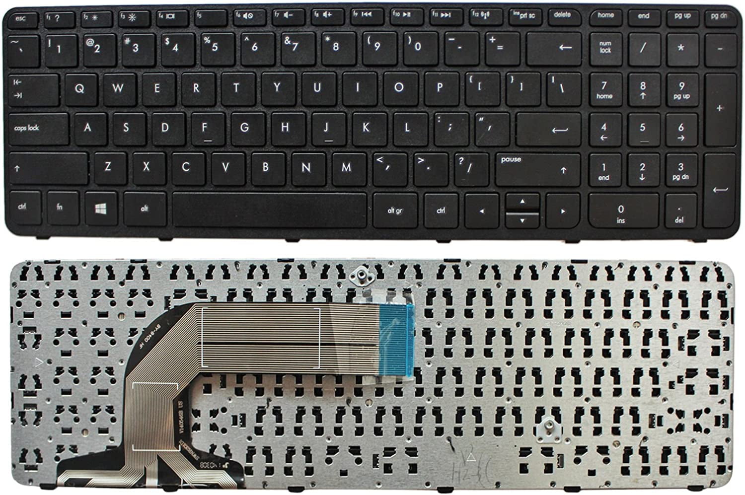 New Laptop Keyboard (with Frame) Replacement for HP Pavilion 17-e107nr ...