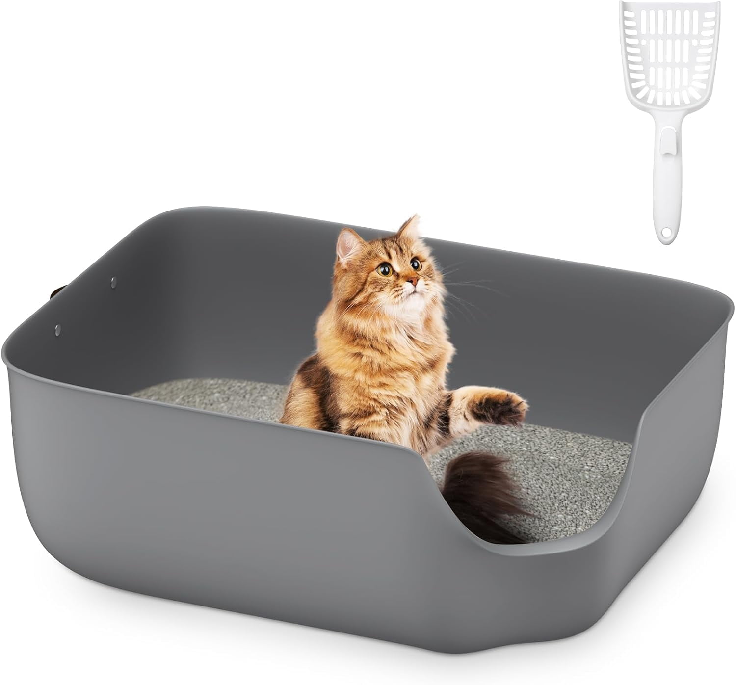 New Large Litter Box & Bath Tub for Cats - 21.8" Oversized Design with ...