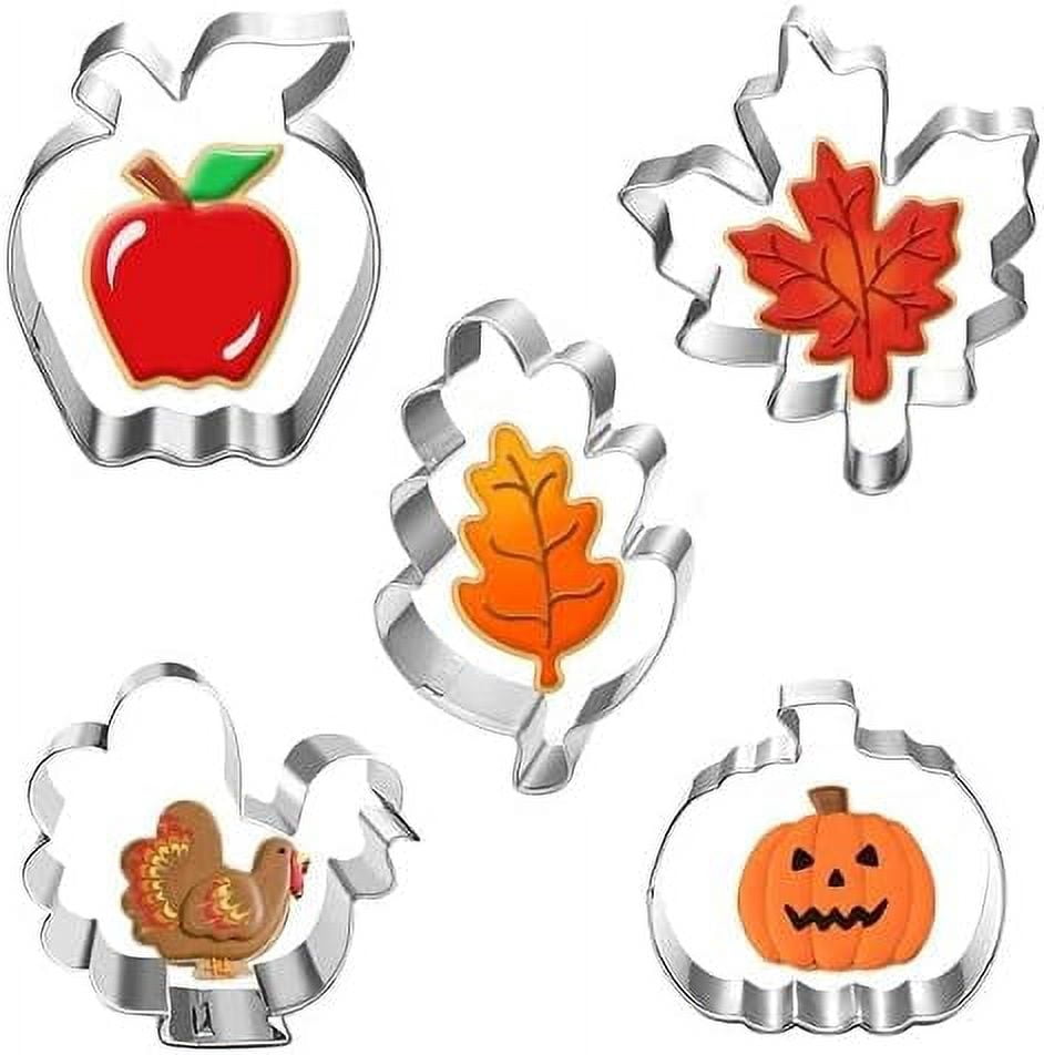 New Large Thanksgiving Cookie Cutter Set-5 Pieces-Turkey, Pumkin, Apple ...