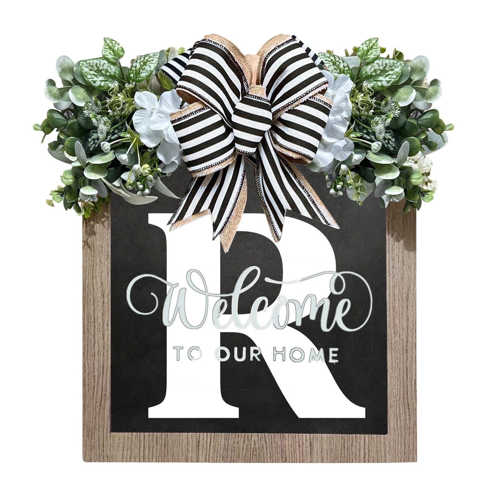 New Last Name Year Round Front Door Wreath Front Door 26 Letter ...