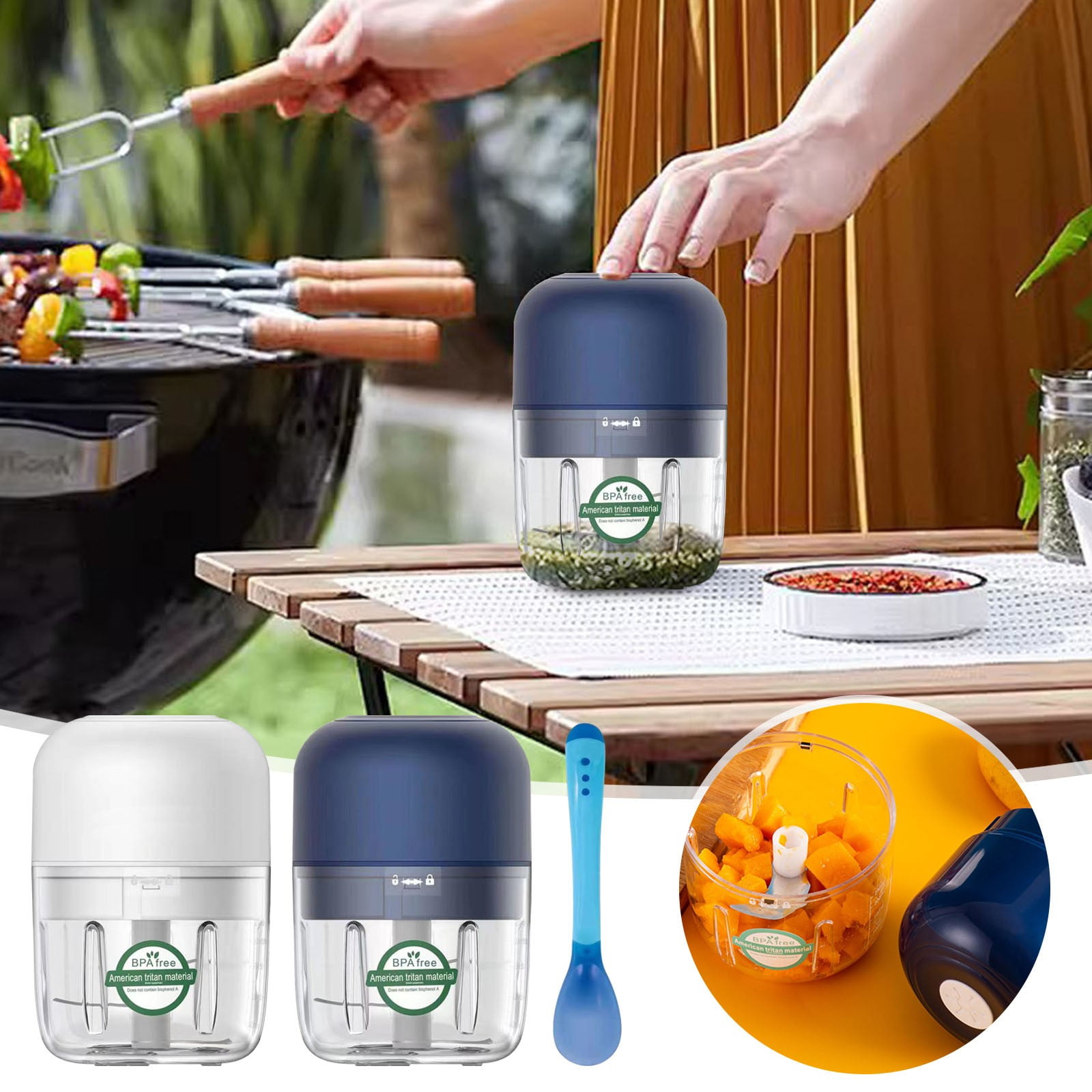 New Launch, Mini Food Processor, Garlic Chopper, Rechargeable, Compact ...