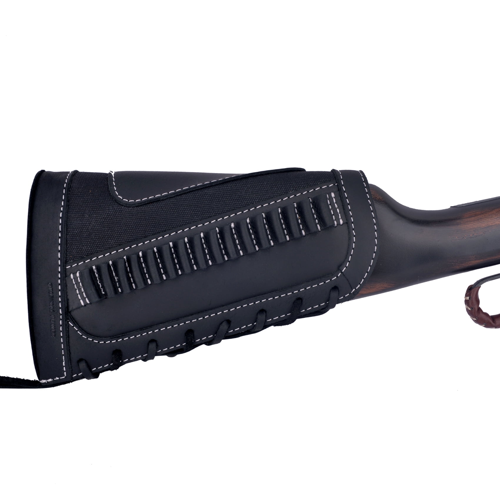 New Leather Buttstock Shell Holder Gun Stock Cover with Pads for .22LR ...