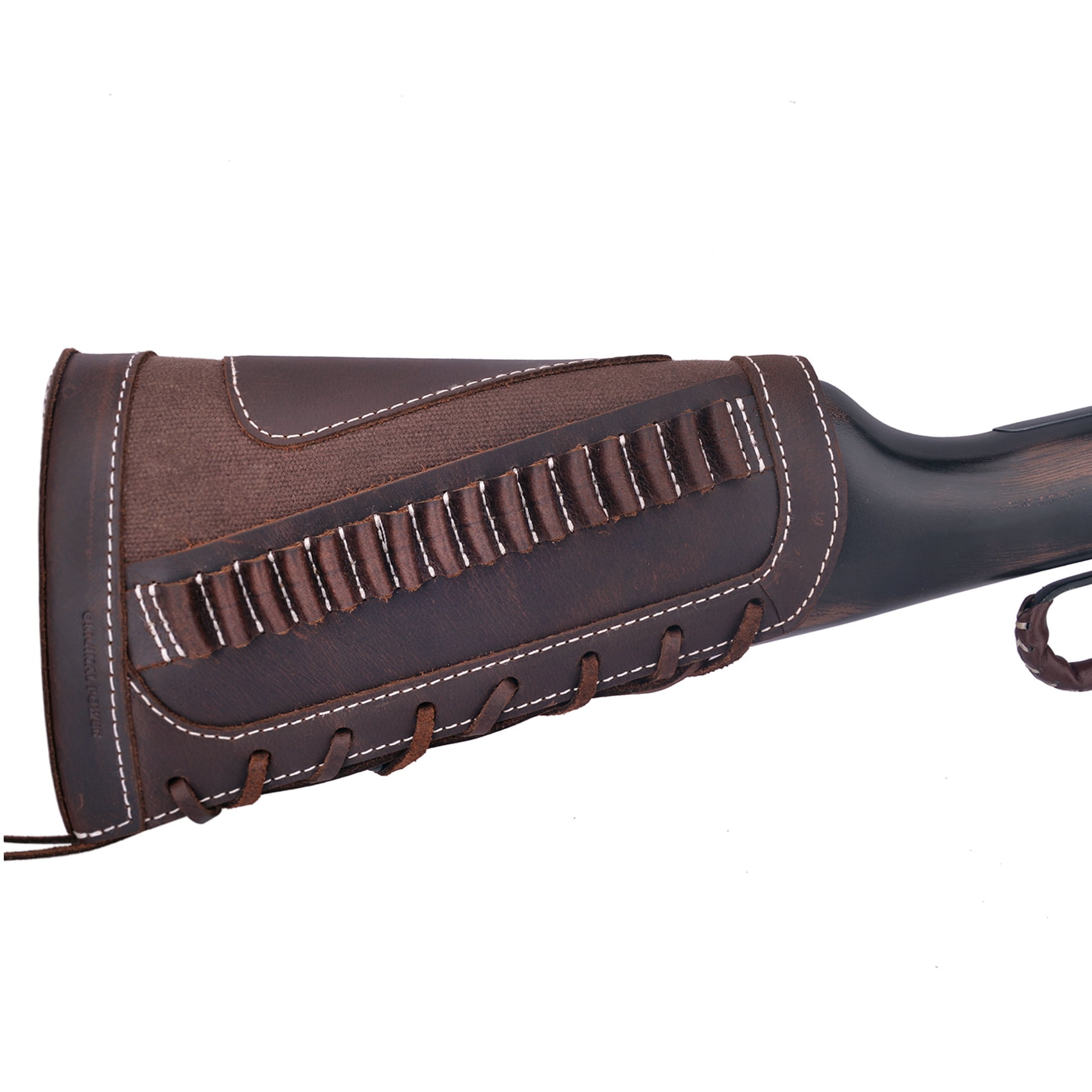 New Leather Buttstock Shell Holder Gun Stock Cover with Pads for .22LR ...