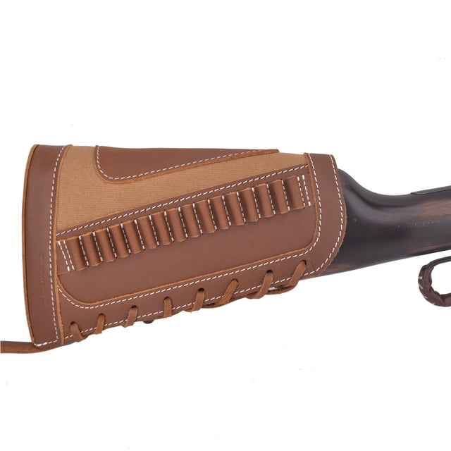New Leather Buttstock Shell Holder Gun Stock Cover with Pads for .22LR ...