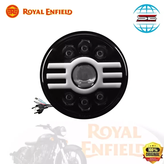 New Led Headlight Angel Eye 7" For Royal Enfield Hunter 350 Meteor 350 ...