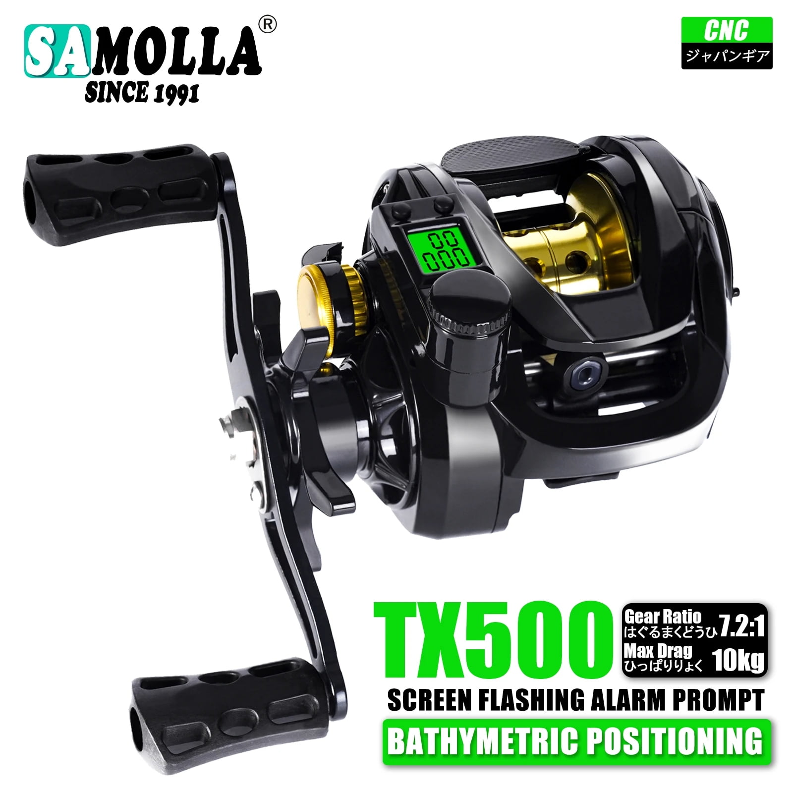 New Led Screen Electronic Fishing Reel Baitcasting High Speed 7.2:1 ...