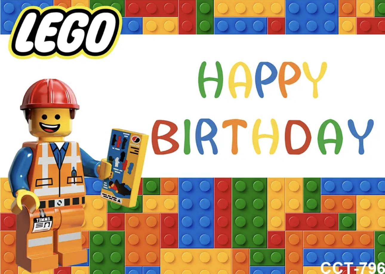 New Legoing Boy And Girl 1st Birthday Toy Building Blocks Backdrop Baby ...