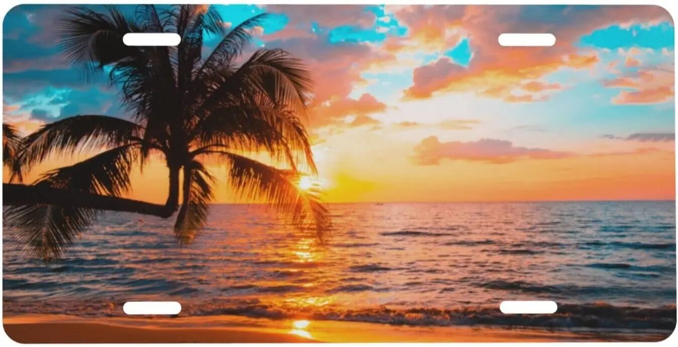 New License Plate 70s Retro Floral Decorative Car Front Metal Car Plate ...