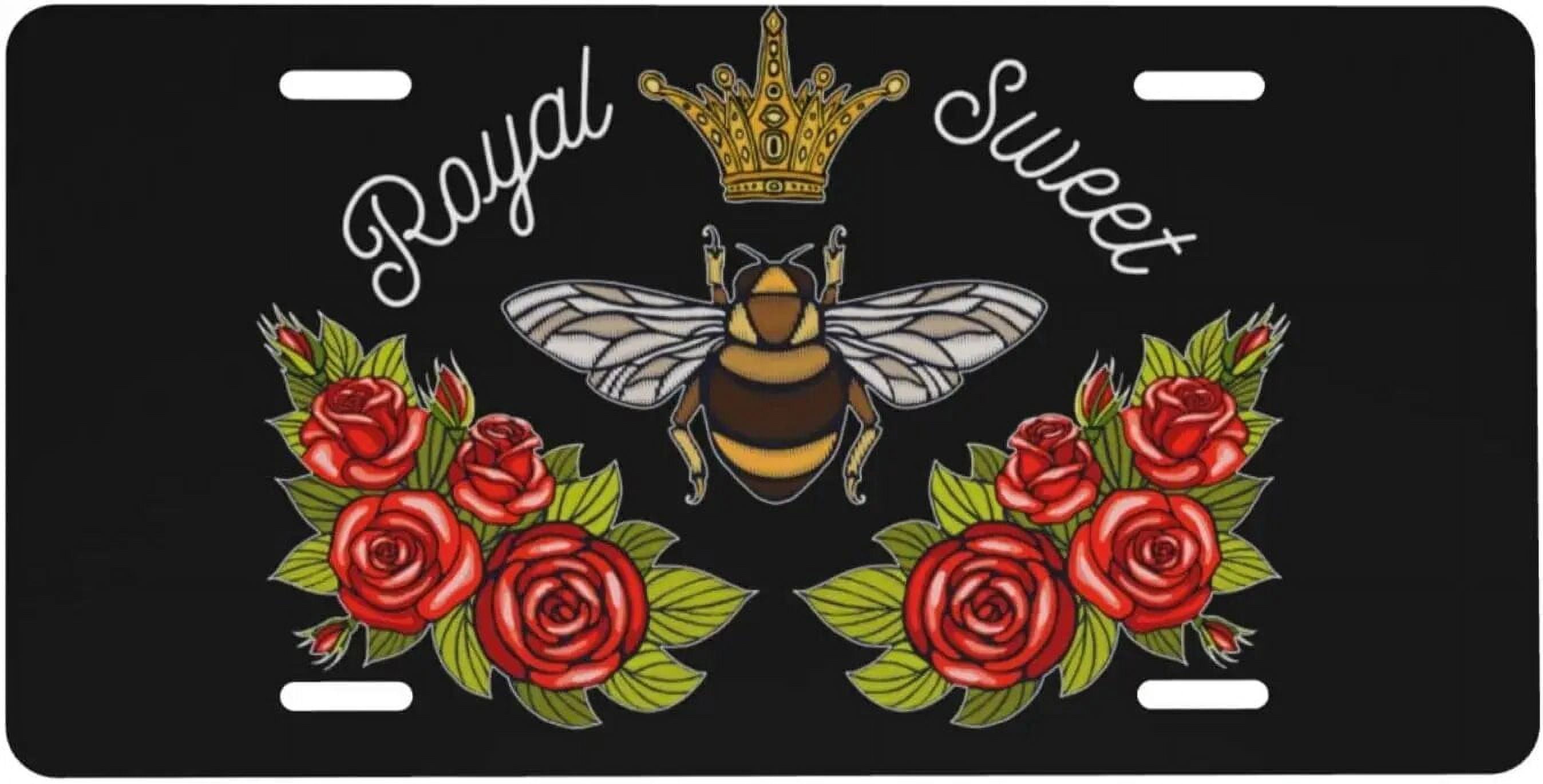 New License Plate 70s Retro Floral Decorative Car Front Metal Car Plate ...