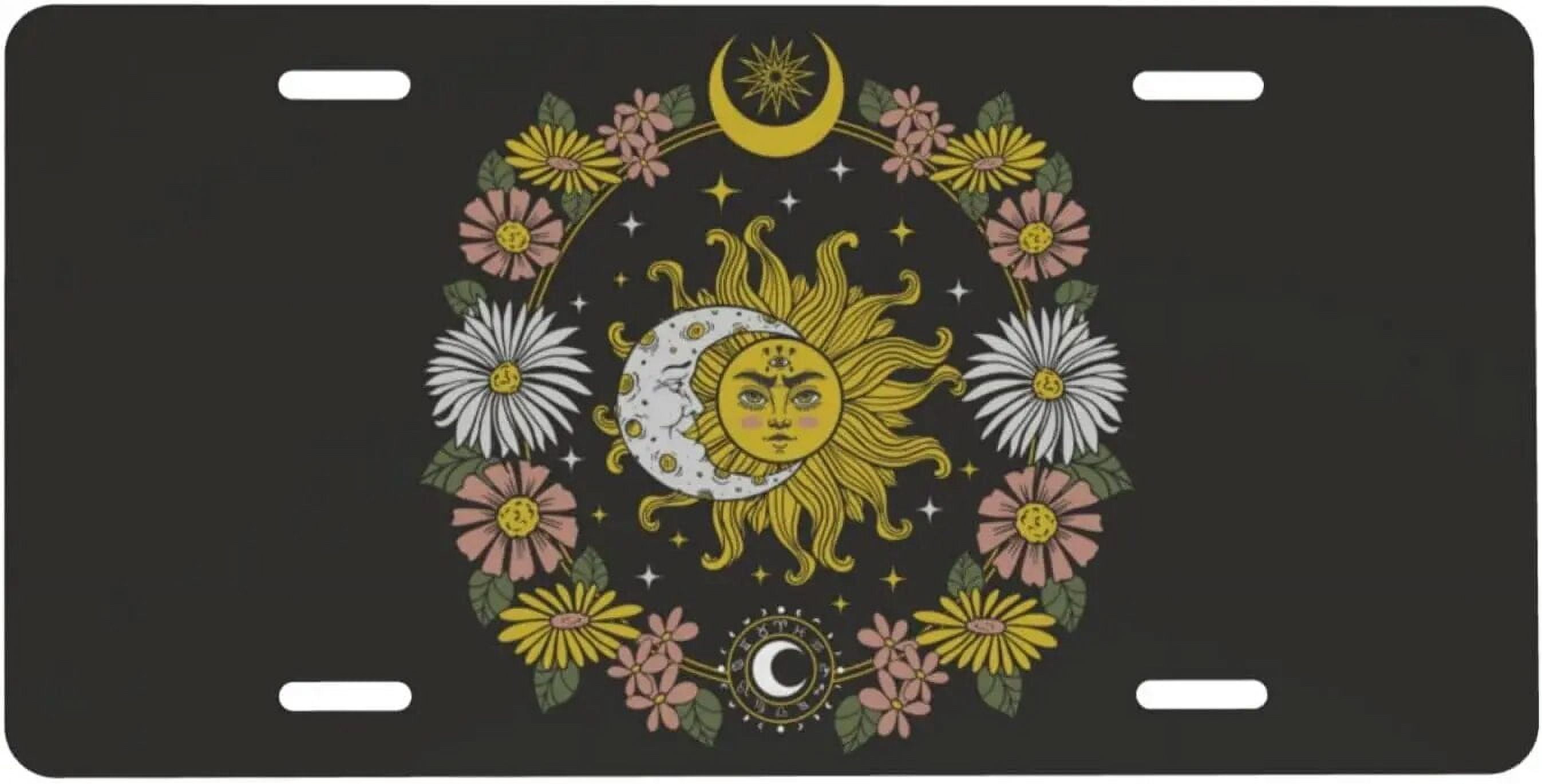 New License Plate 70s Retro Floral Decorative Car Front Metal Car Plate ...