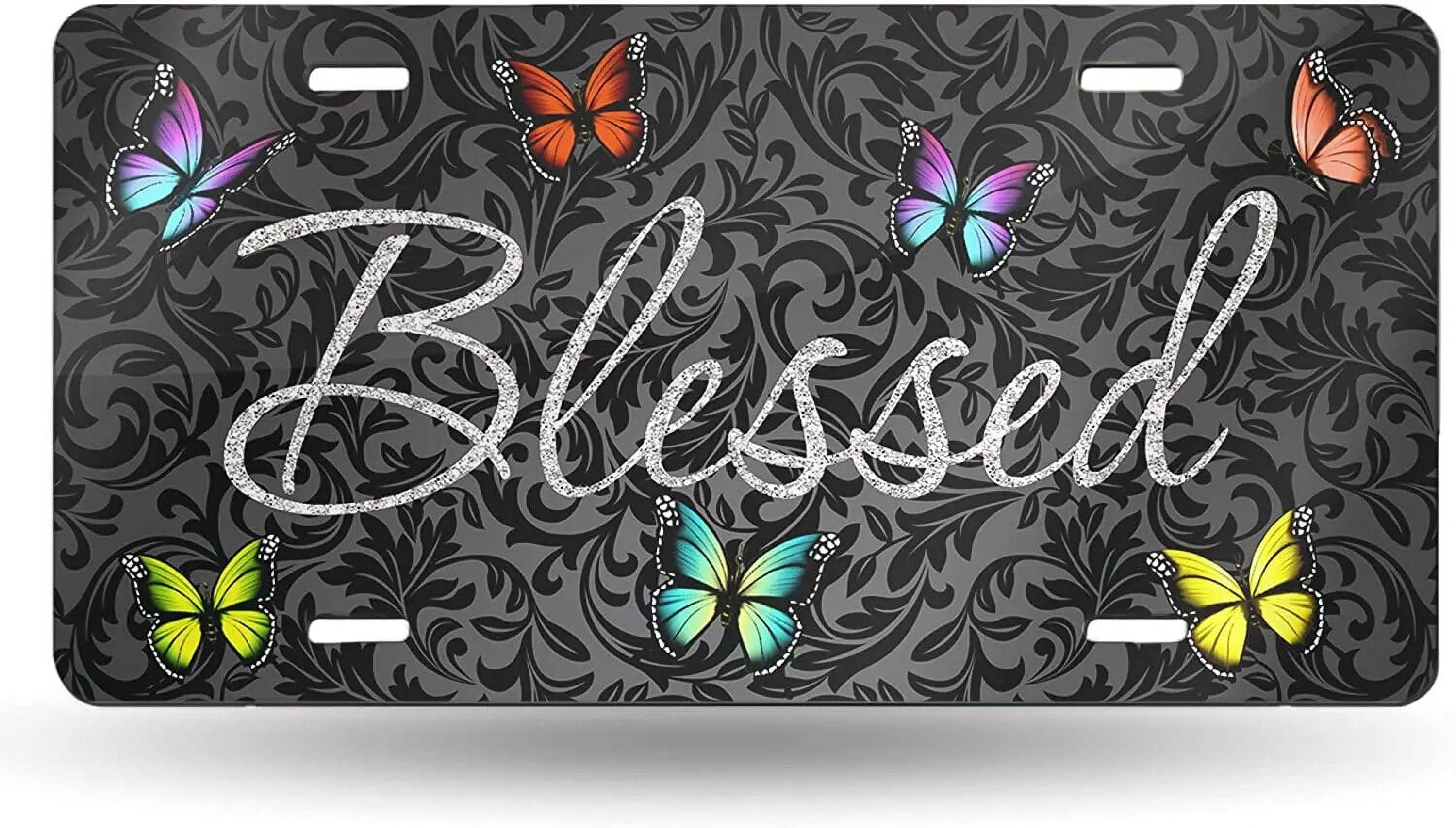 New License Plate 70s Retro Floral Decorative Car Front Metal Car Plate ...