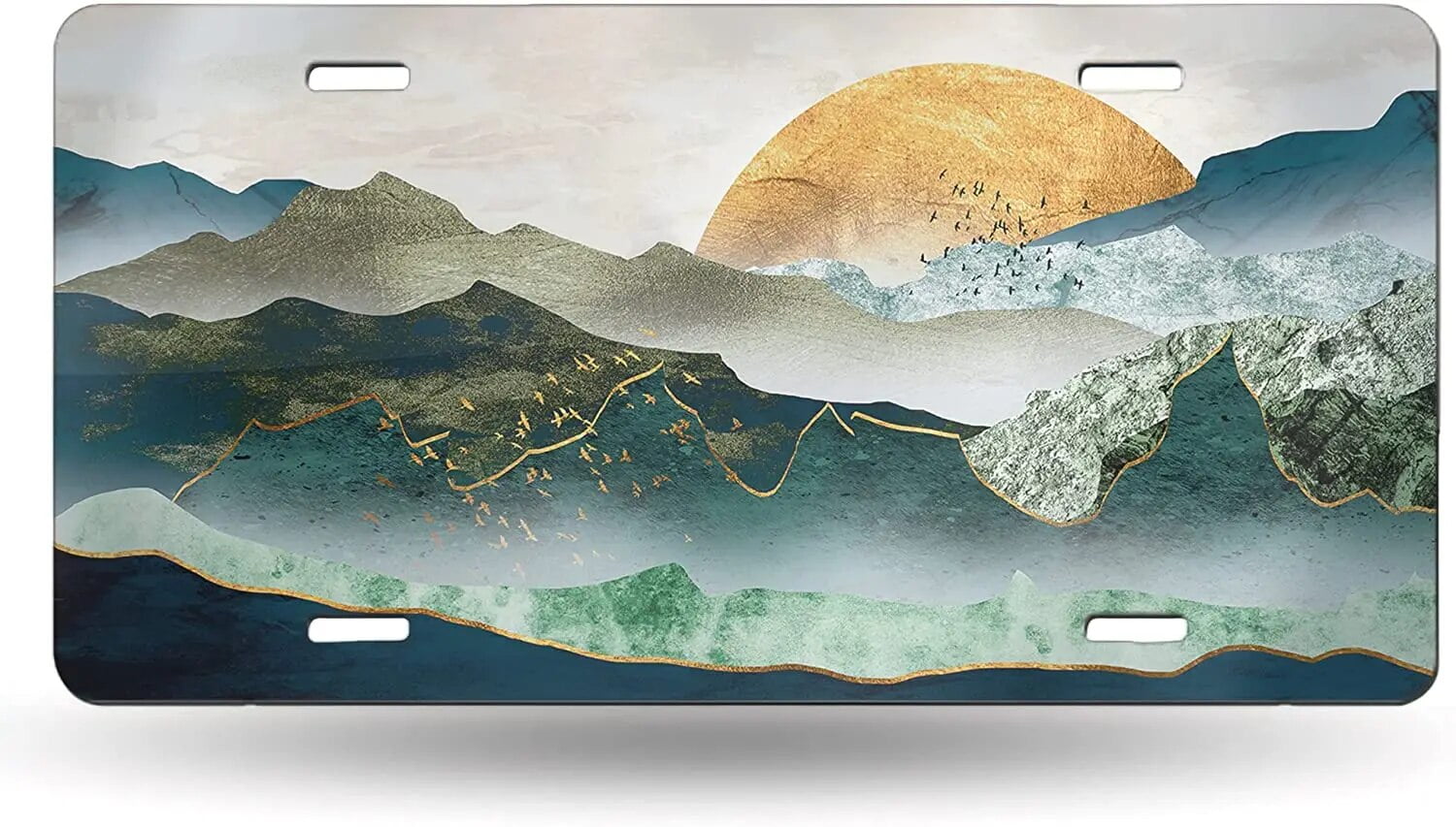 New License Plate 70s Retro Floral Decorative Car Front Metal Car Plate ...