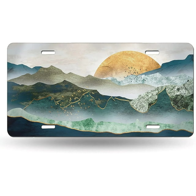 New License Plate 70s Retro Floral Decorative Car Front Metal Car Plate ...