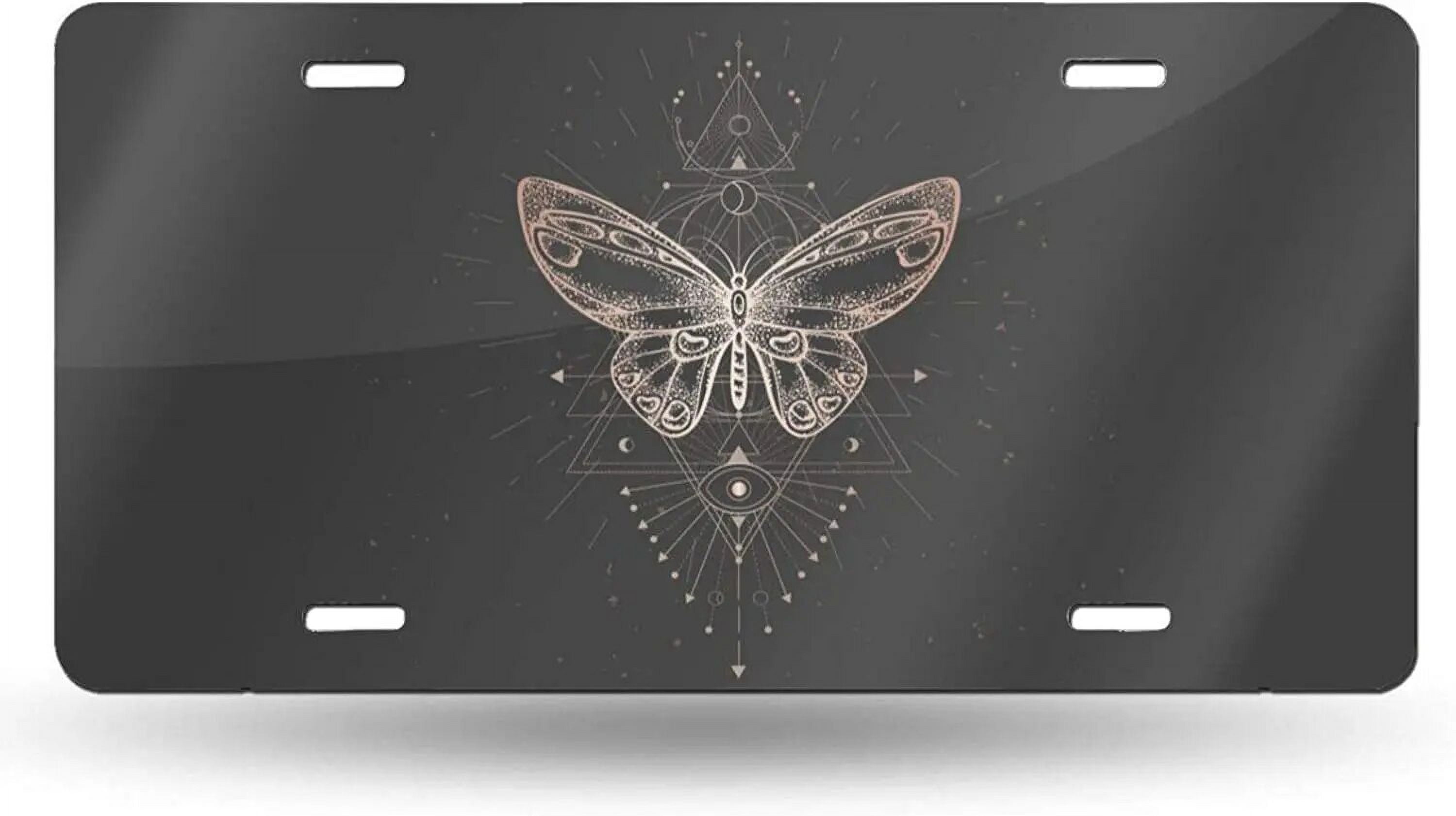 New License Plate Beautiful Sunflower with Butterfly Decorative Car ...