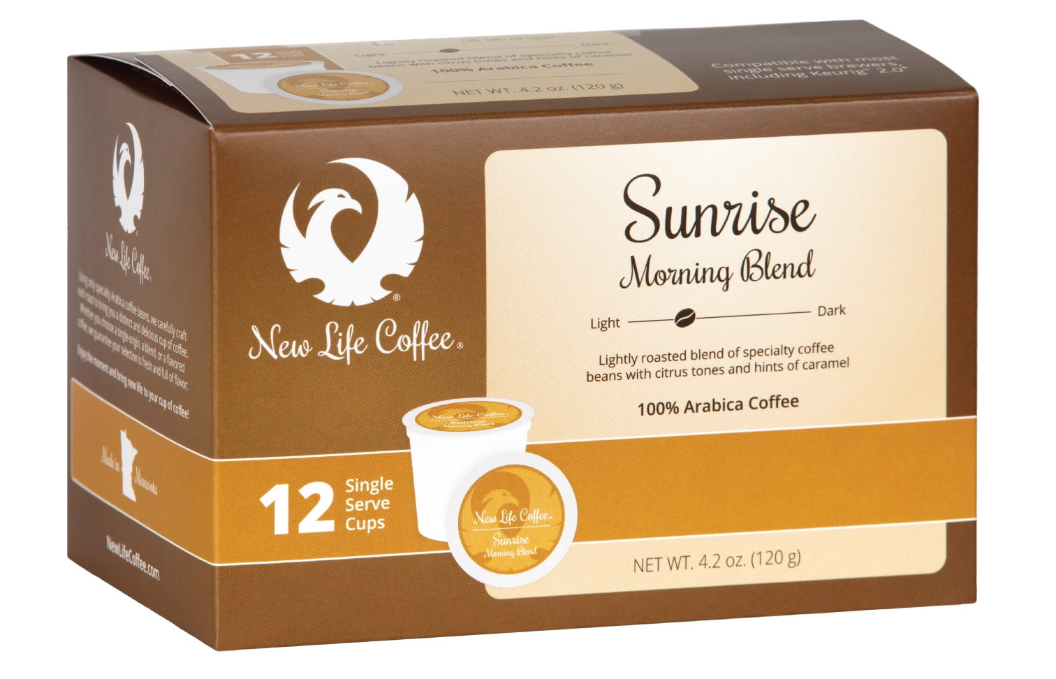 New Life Coffee Sunrise: Morning Blend Single Serve Cups, 12 ct. Box ...