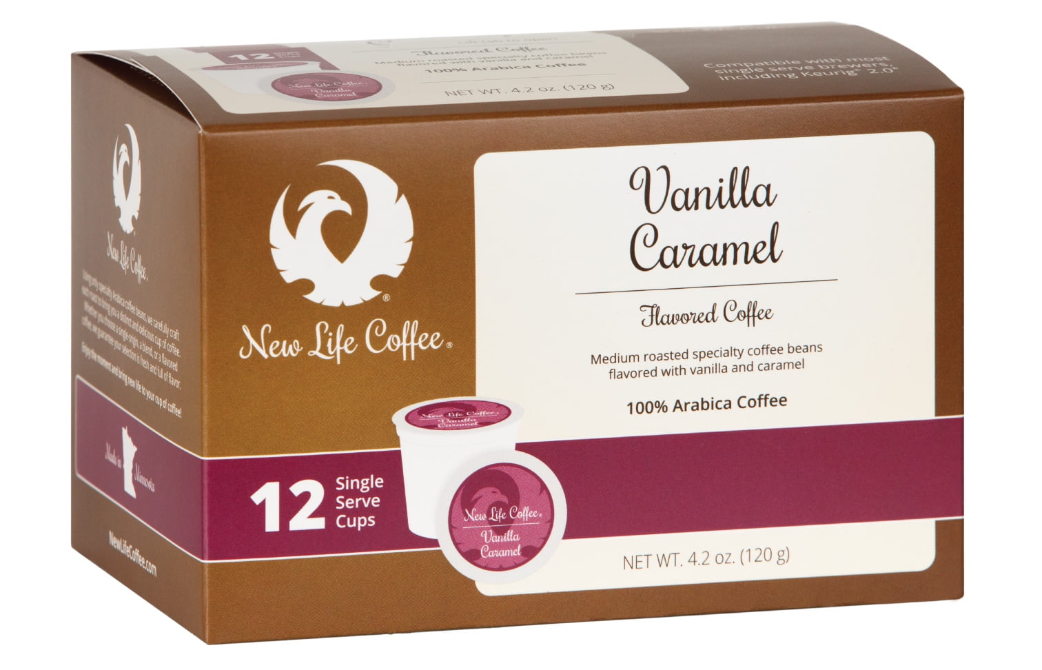 New Life Coffee Vanilla Caramel Single Serve Cups, 12 ct. Box - Walmart.com