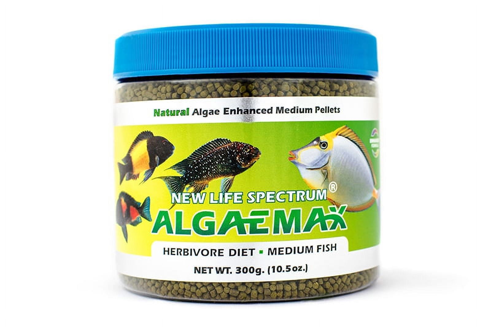 New Life Spectrum AlgaeMax Fish Food Pellets, Medium (2-2.5mm), 10.5 oz ...