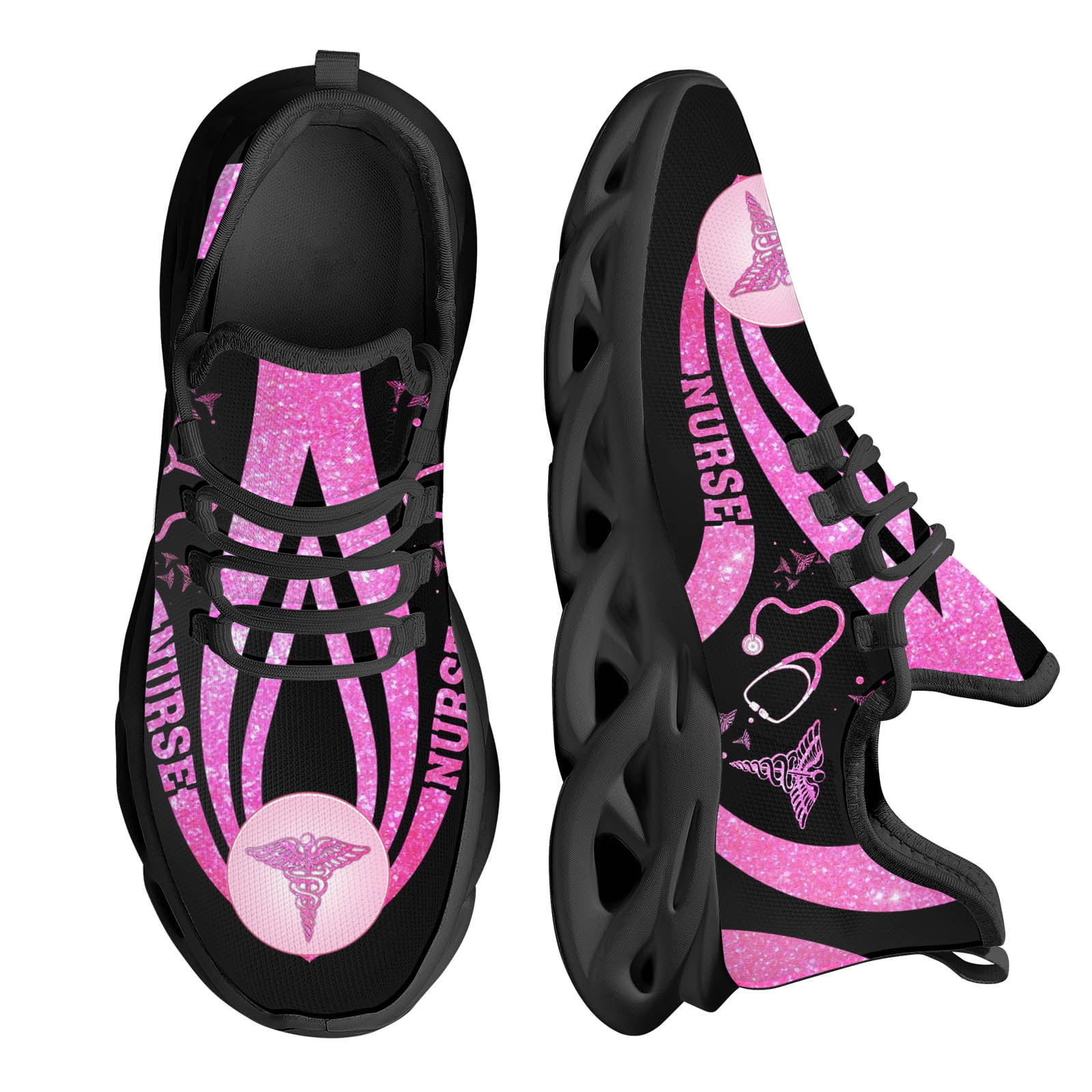 New Lightweight Women Mesh Shoes Pink EMT Emergency Medical Print Lady ...