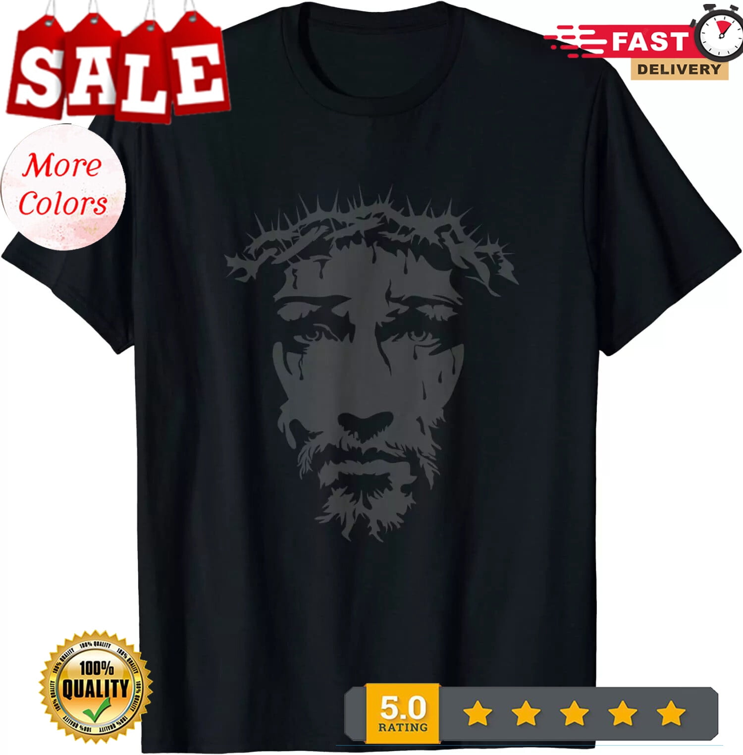 New Limited Face of Jesus Christian, Great Gift Idea T-Shirt - Walmart.com