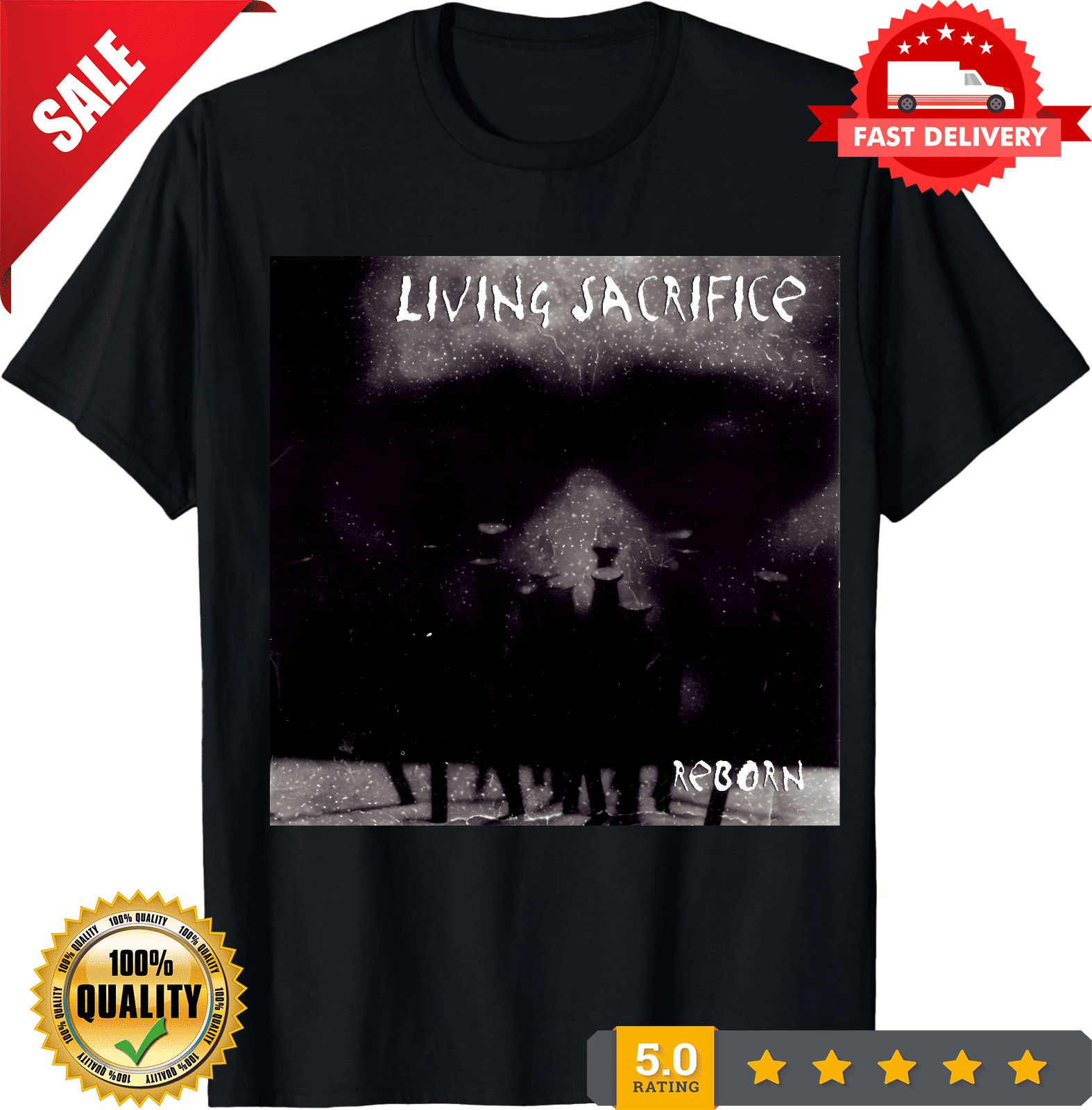 New Limited NWT! Living Sacrifice Reborn American Heavy Metal Band Tees ...