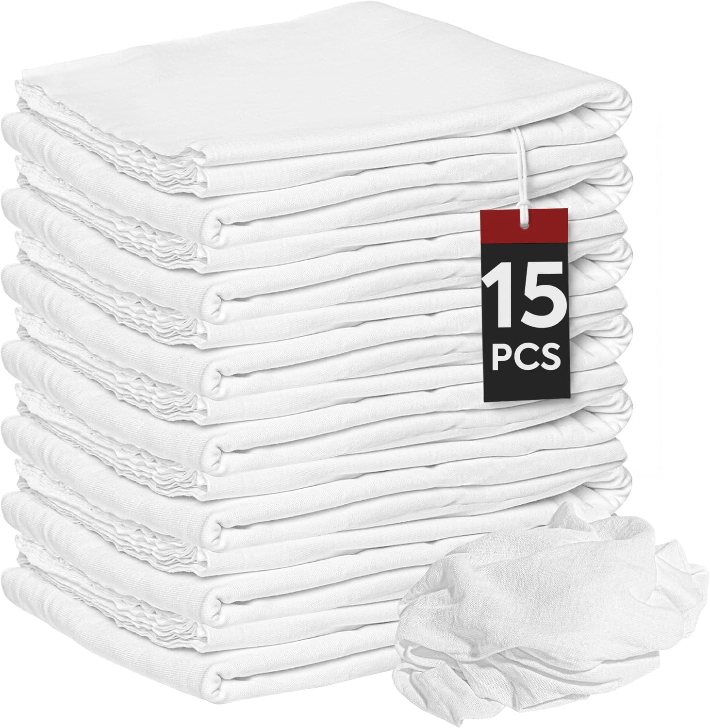 New Lint Free Cloth (15 Pack) - 100% Cotton Cleaning Rags Exact Cut ...