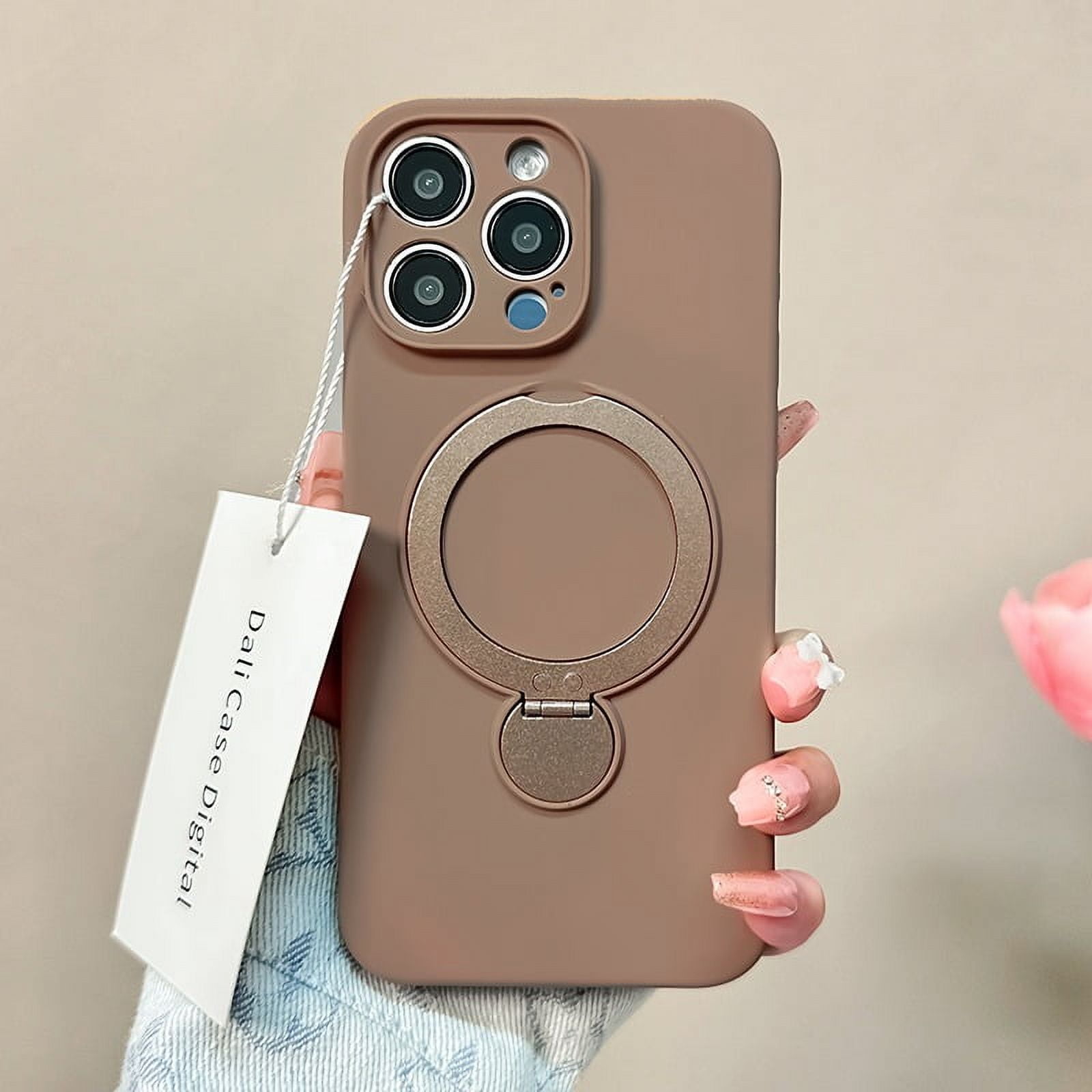 New Liquid Silicone Magsafe Bracket Case for iPhone 16 15 14 13 Pro Max ...