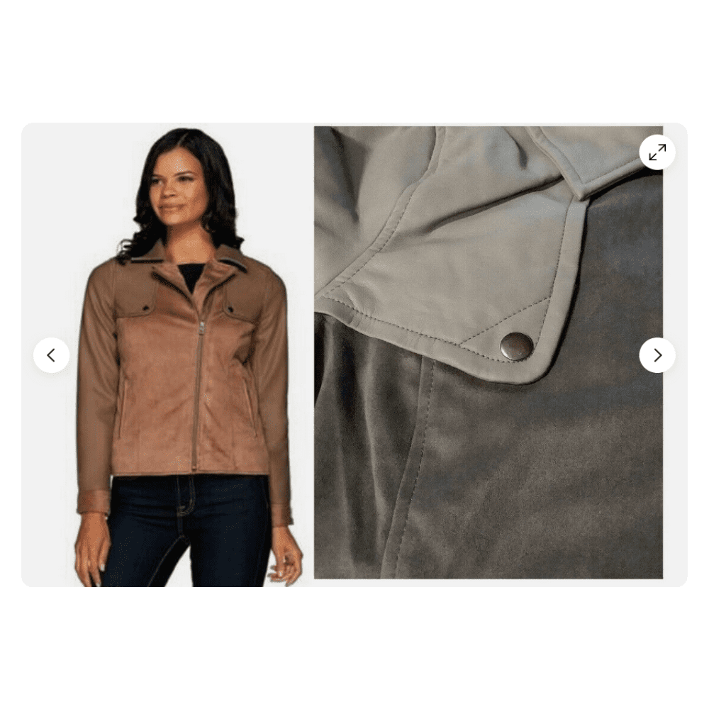 New Lisa Rinna Black Faux Suede and Leather Moto Jacket Charcoal Size 4 ...