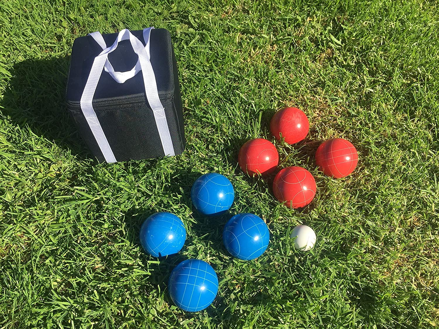 New Listing - (10 of 28) Unique Bocce Sets - 107mm with Blue and Red ...