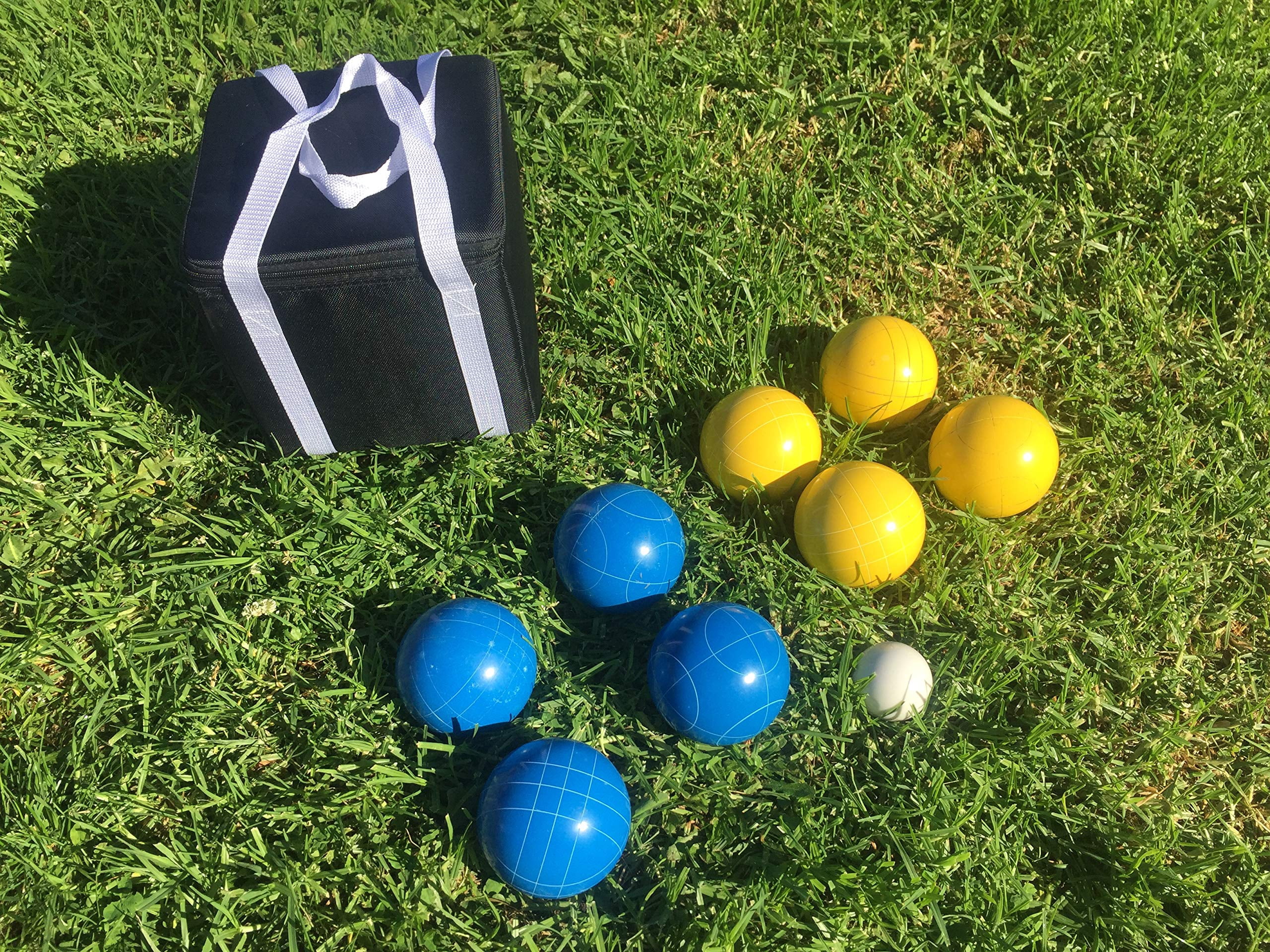 New Listing - (19 of 28) Unique Bocce Sets - 107mm with Blue and Yellow ...