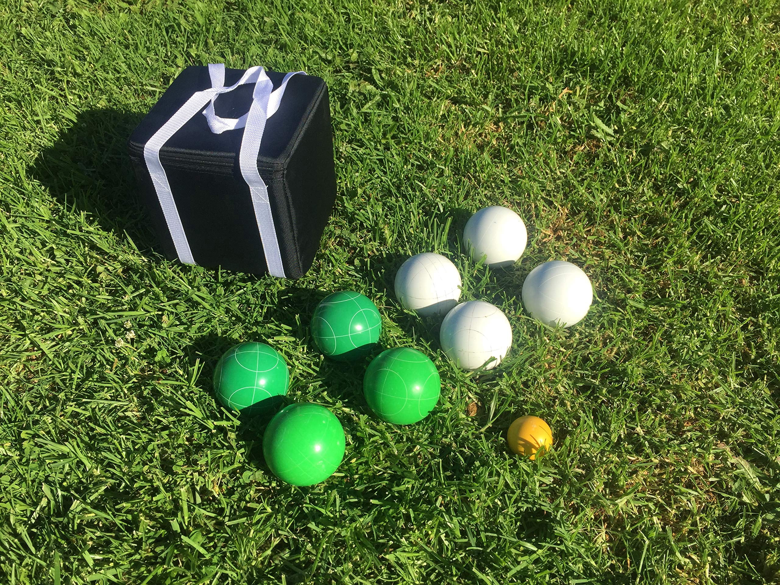 New Listing - (5 of 28) Unique Bocce Sets - 107mm with Green and White ...