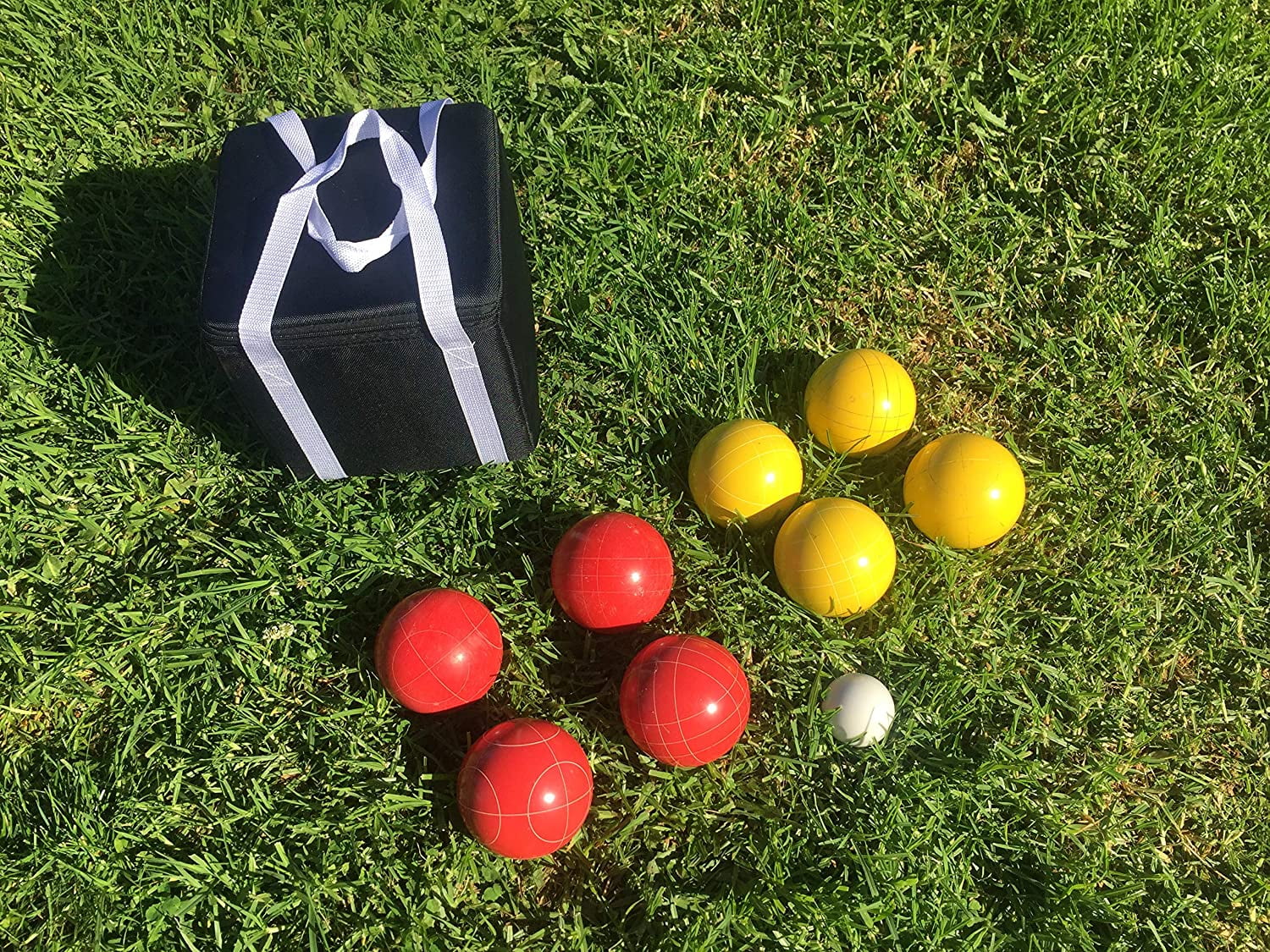 New Listing - (9 of 28) Unique Bocce Sets - 107mm with Yellow and Red ...