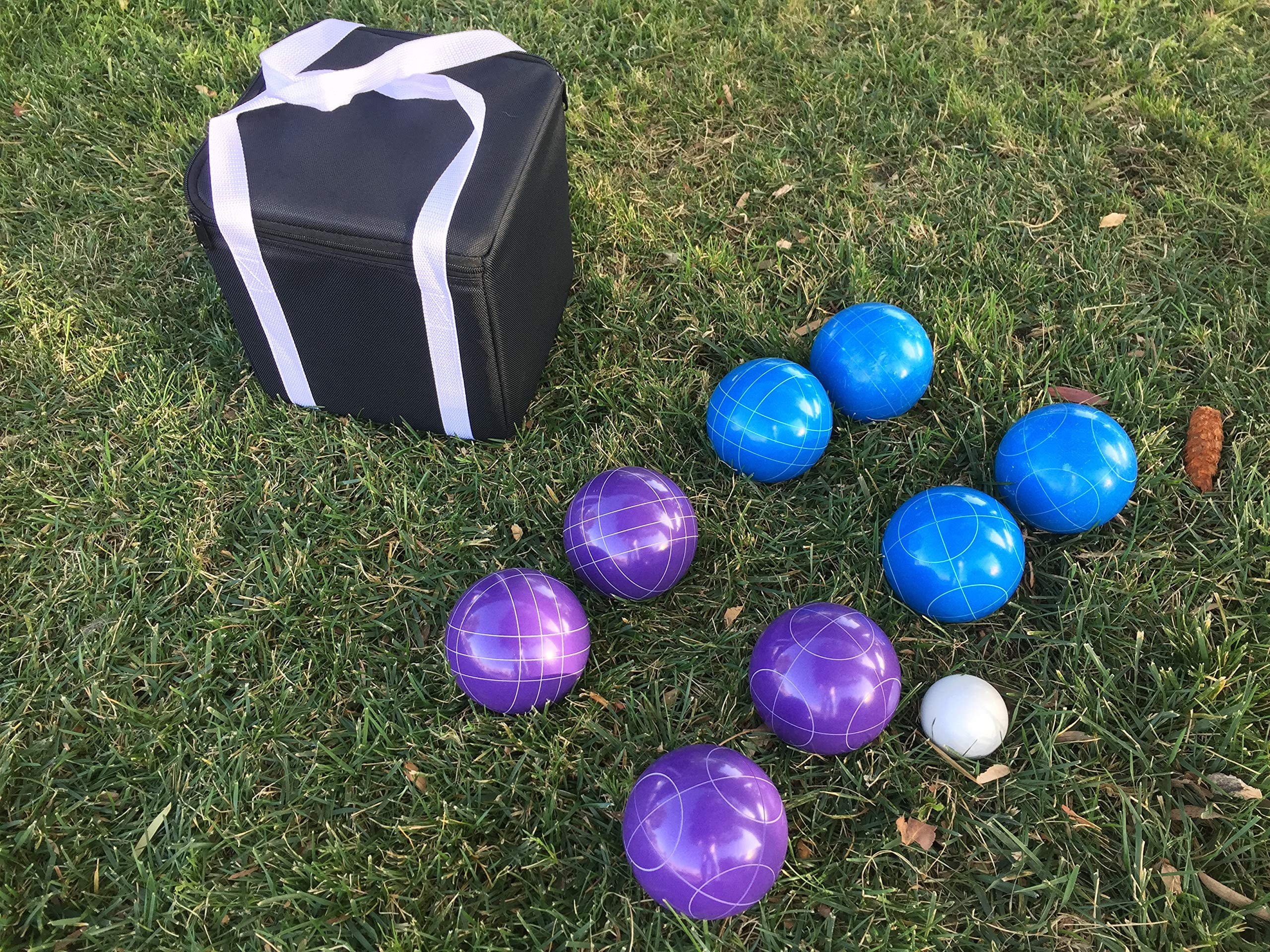 New Listing - Unique Bocce Sets - 107mm with Purple and Blue Balls ...