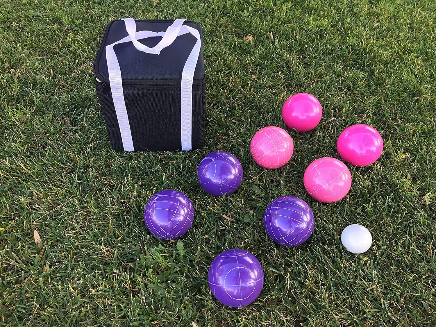 BuyBocceBalls Bocce Sets, Purple and Pink Balls, 107mm, Durable Outdoor ...