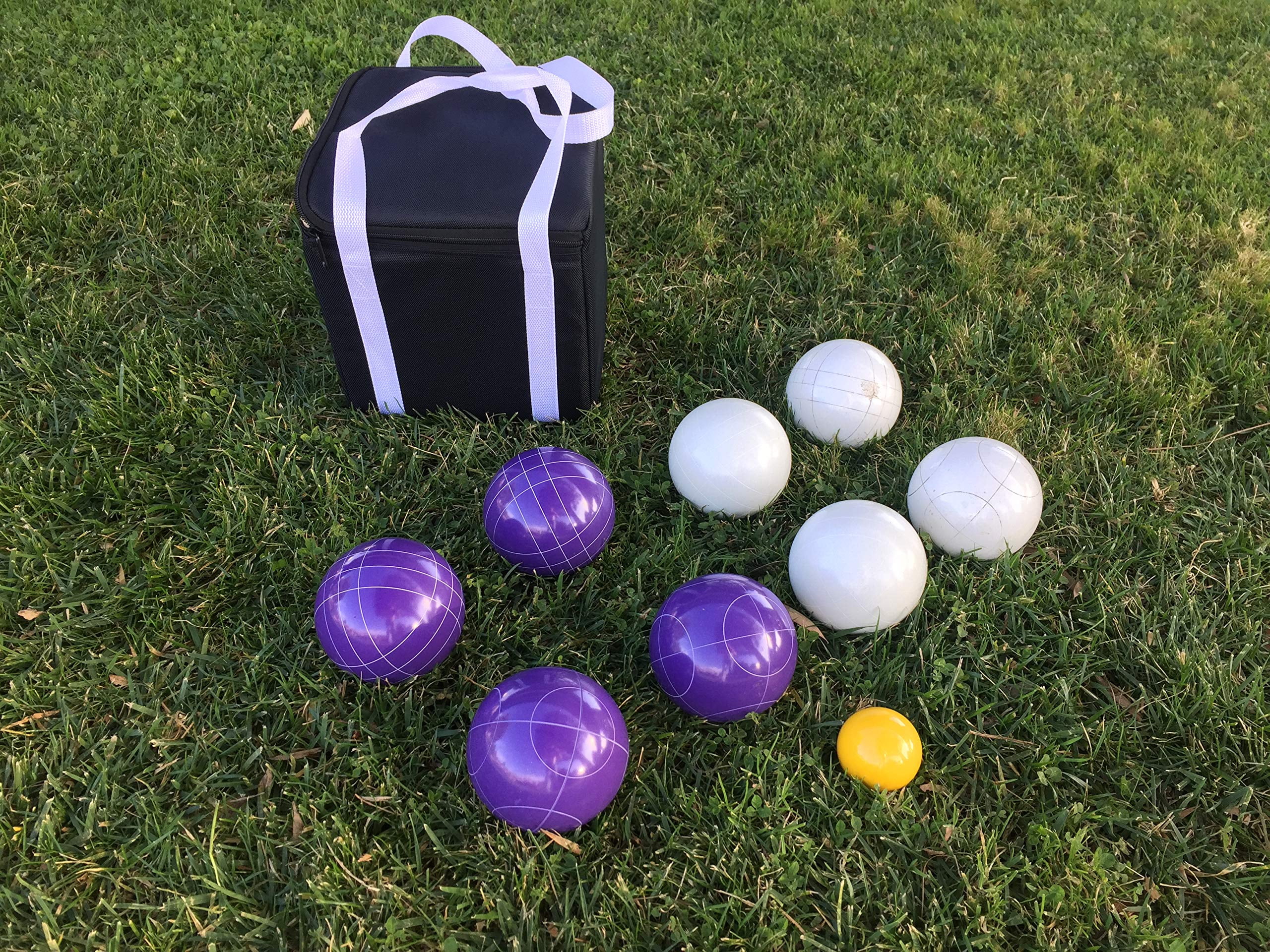 New Listing - Unique Bocce Sets - 107mm with Purple and White Balls ...