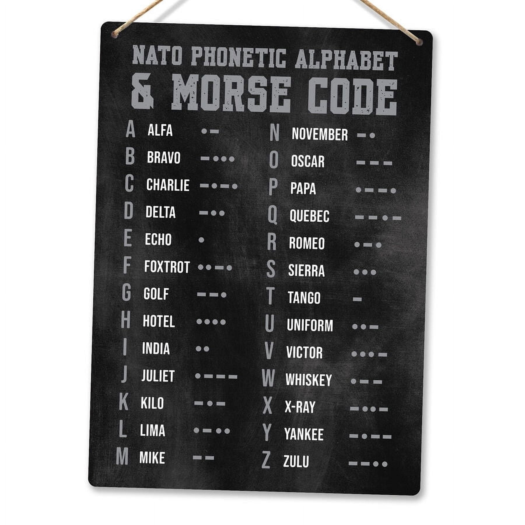 New ListingMetal Wall Sign NATO Phonetic Alphabet & Morse Code Father's ...