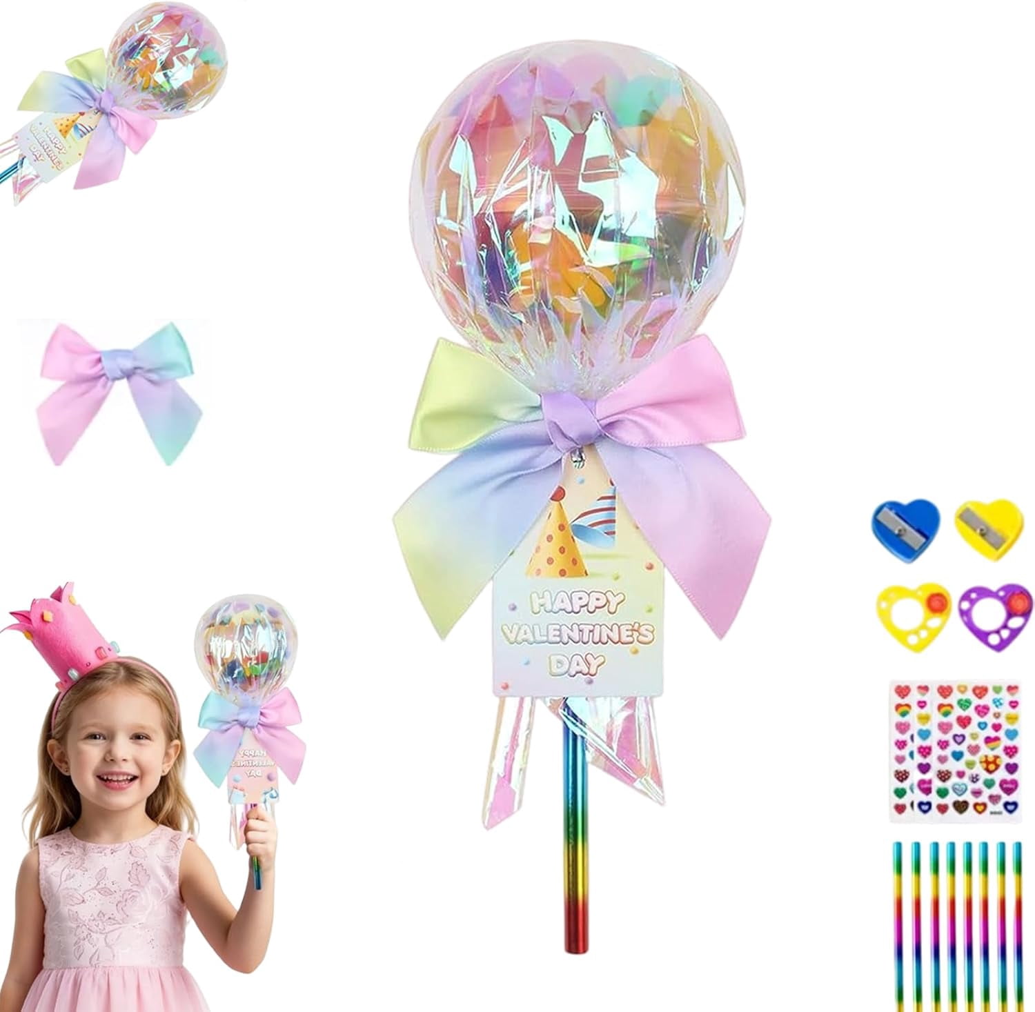 New Lollipop Valentine Kit, Giant Lollipop Student Gift Set, 24 Pack ...