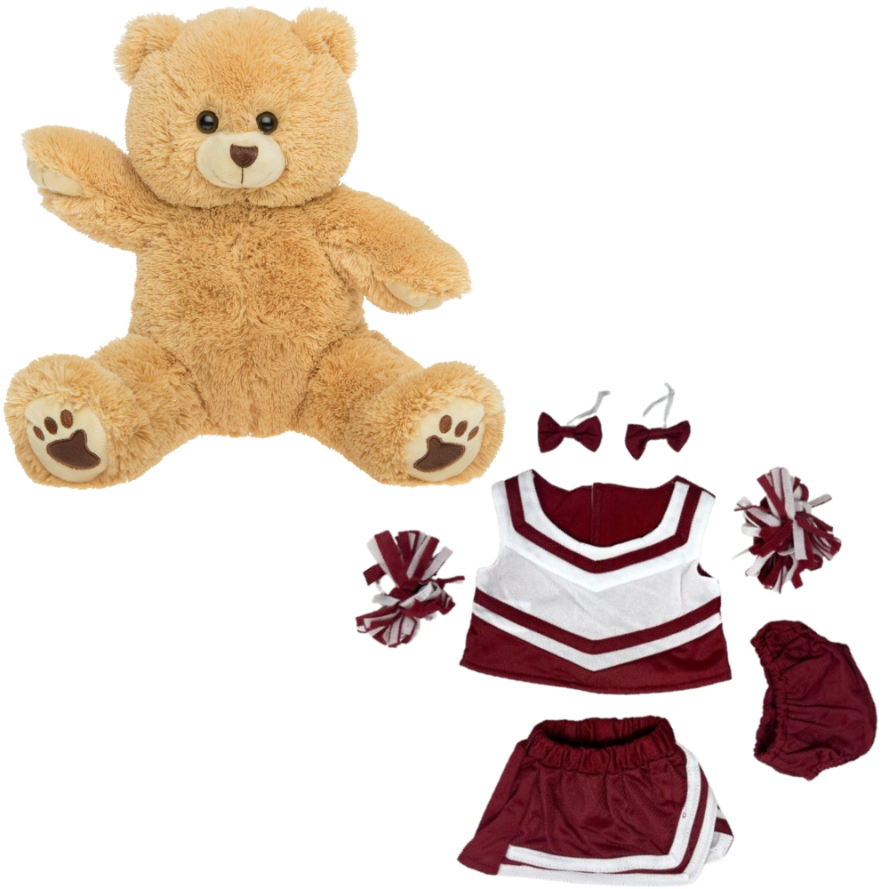 New Long Hair Bear 8-Inch Stuffed Toy in Red and White Cheerleader ...