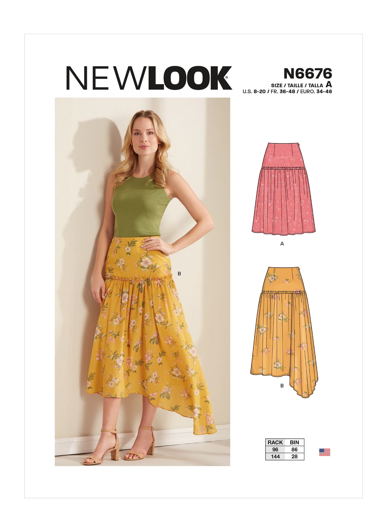 New Look Sewing Pattern 6676 - Misses' Skirts with Waist Yoke & Hem ...