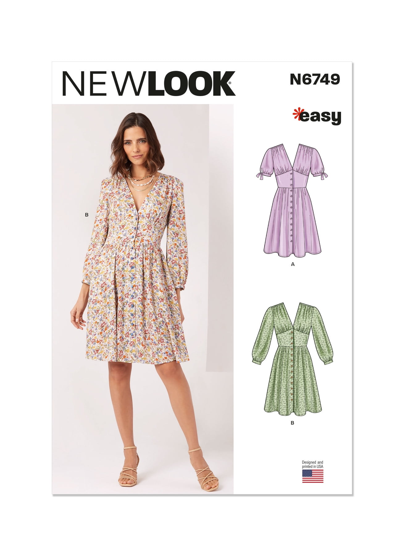 New Look Sewing Pattern 6749 - Misses' Dress With Sleeve Variations ...