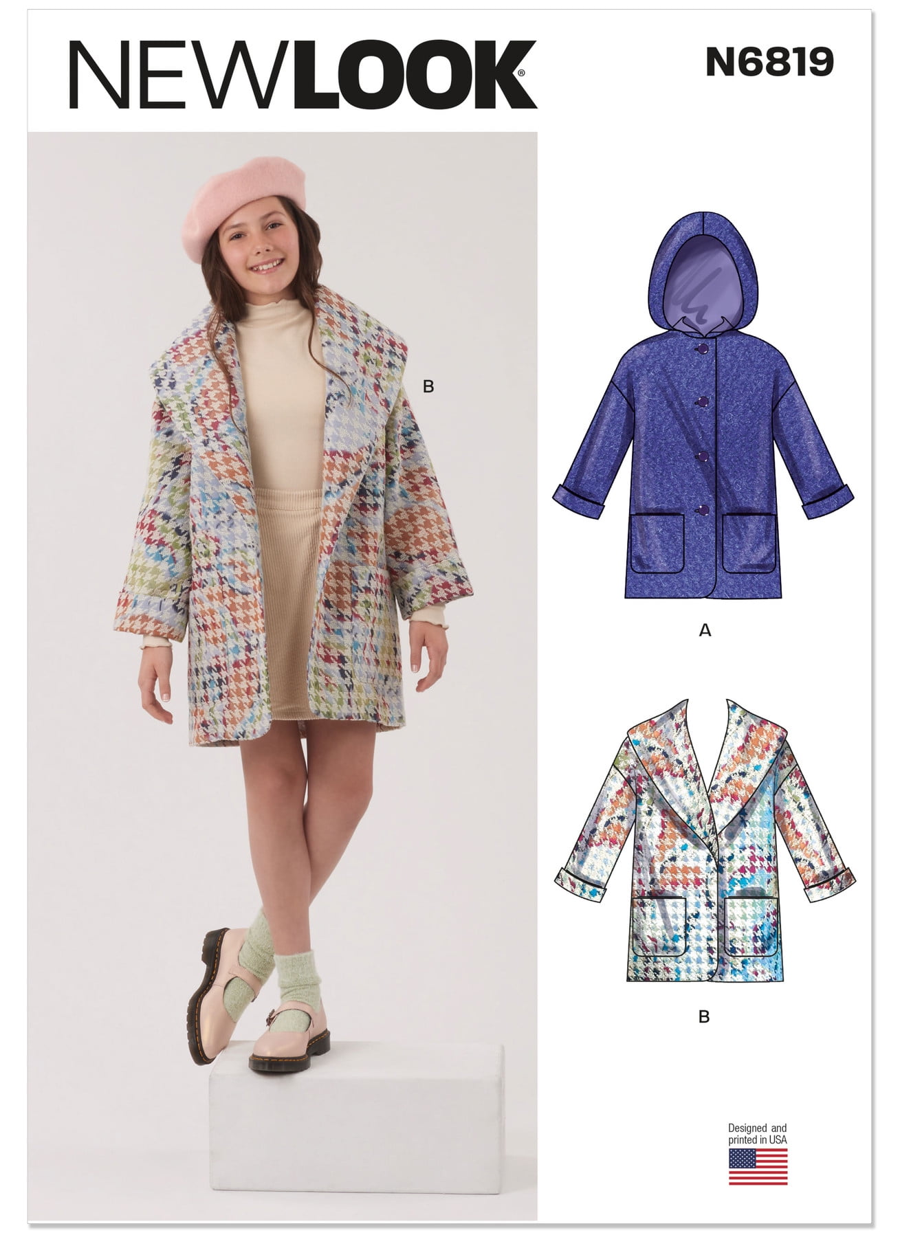 New Look Sewing Pattern 6819 - Girls' Lined Coats, Size: A (7-8-10-12 ...