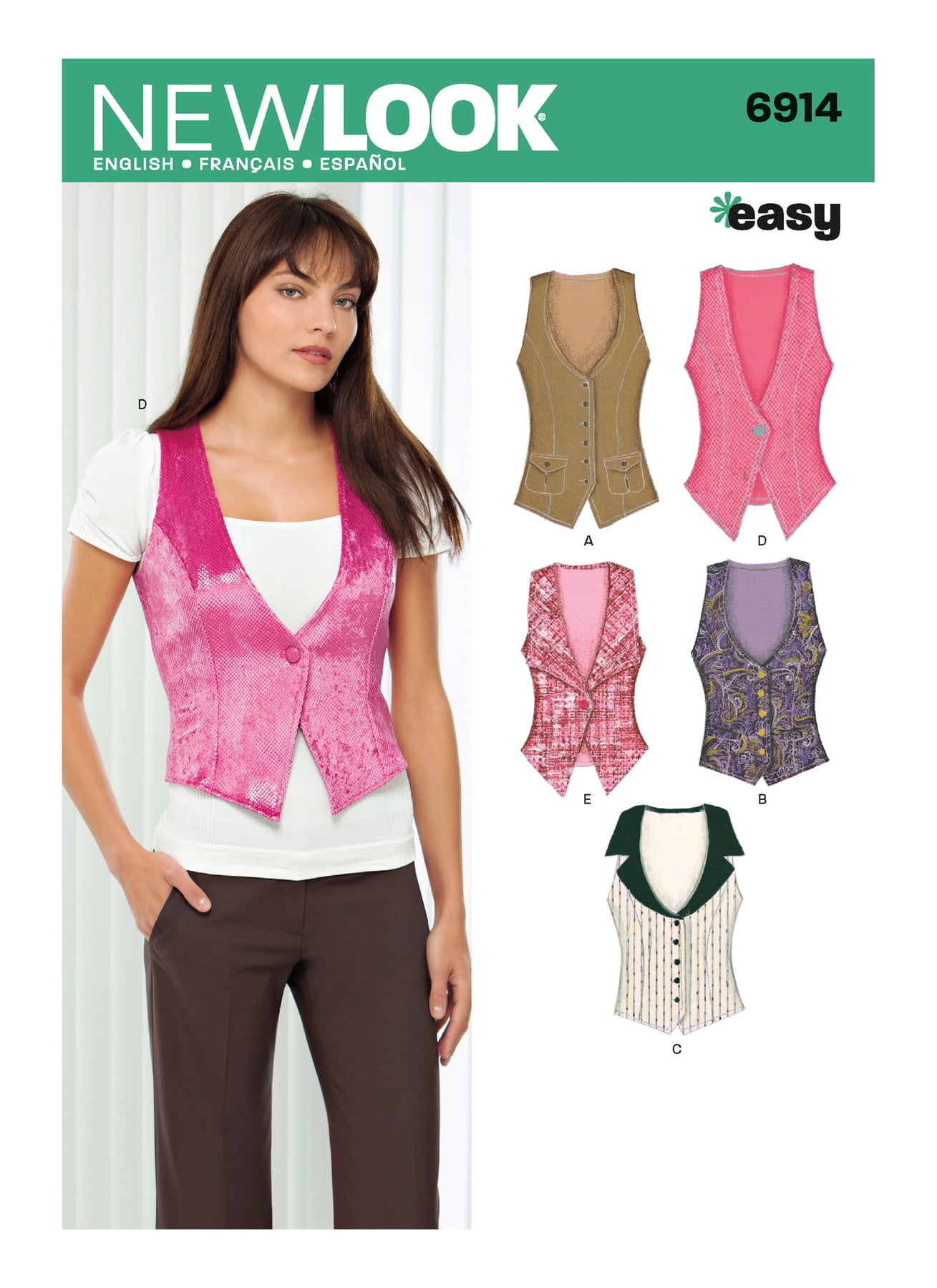 New Look Sewing Pattern 6914 Misses Tops, Size A (4-6-8-10-12-14-16) - Walmart.com