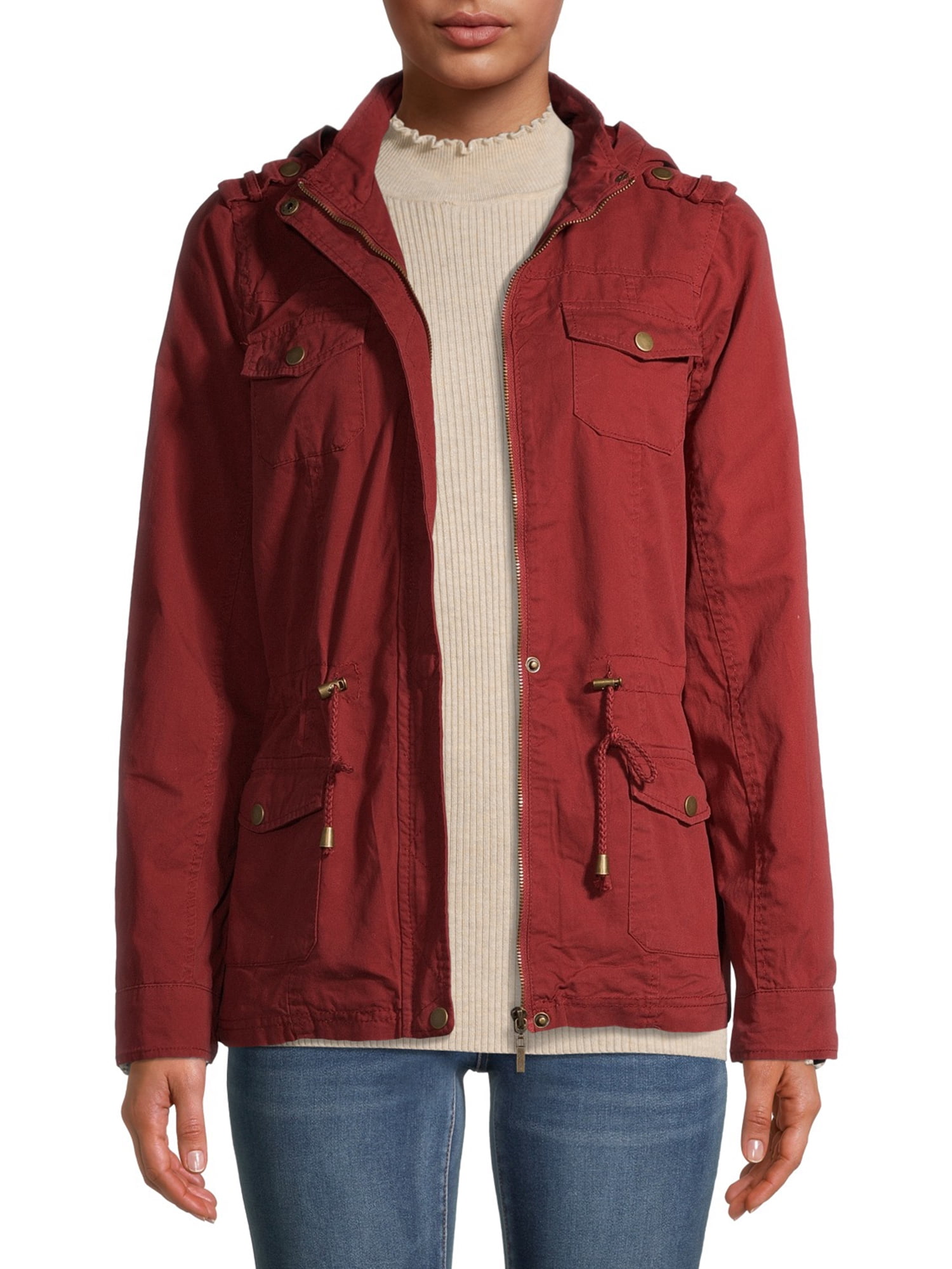 New Look Women's Camouflage Hooded Anorak Jacket with Pockets, Cotton ...