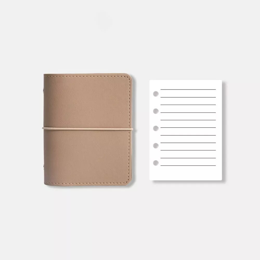 New Loose Leaf 5 Holes DIY PU Leather Notebook A7 Pocket Notepad Mini ...